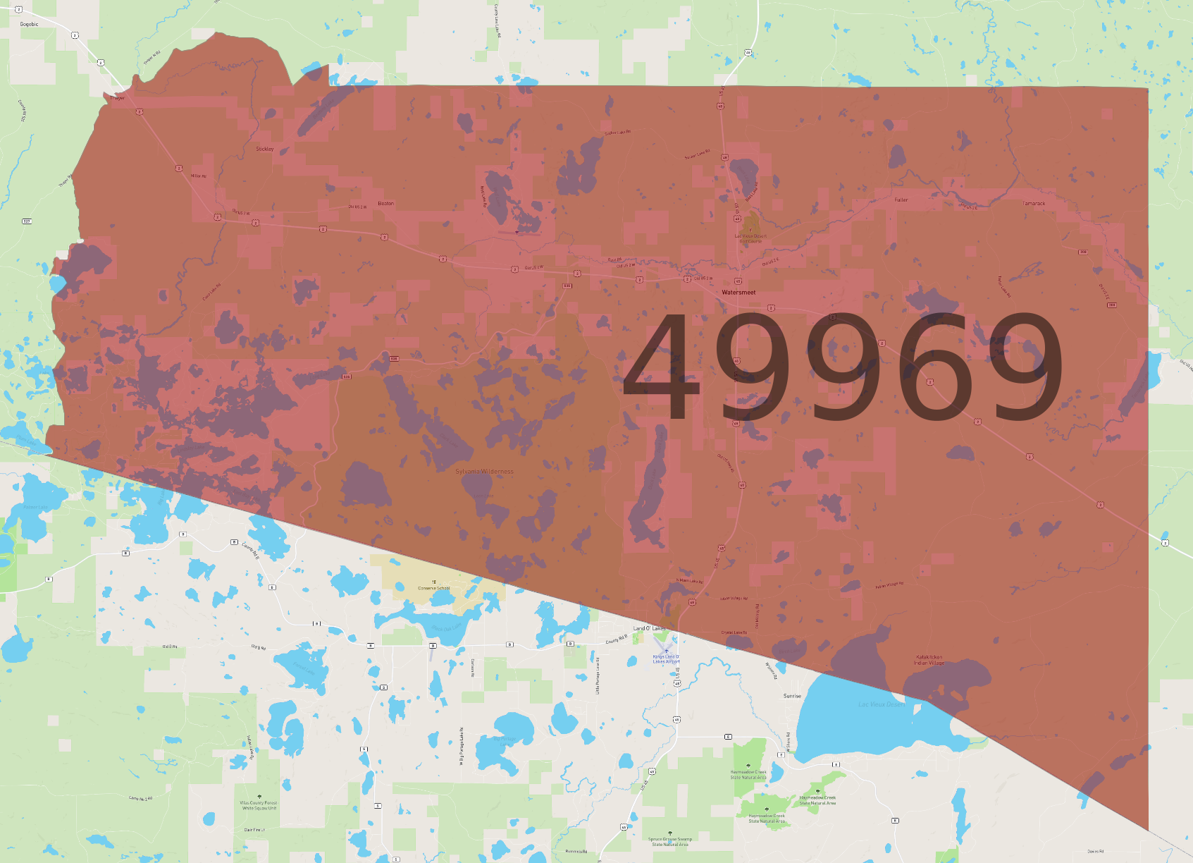 Zip Code 49969 - AtlasBig.com