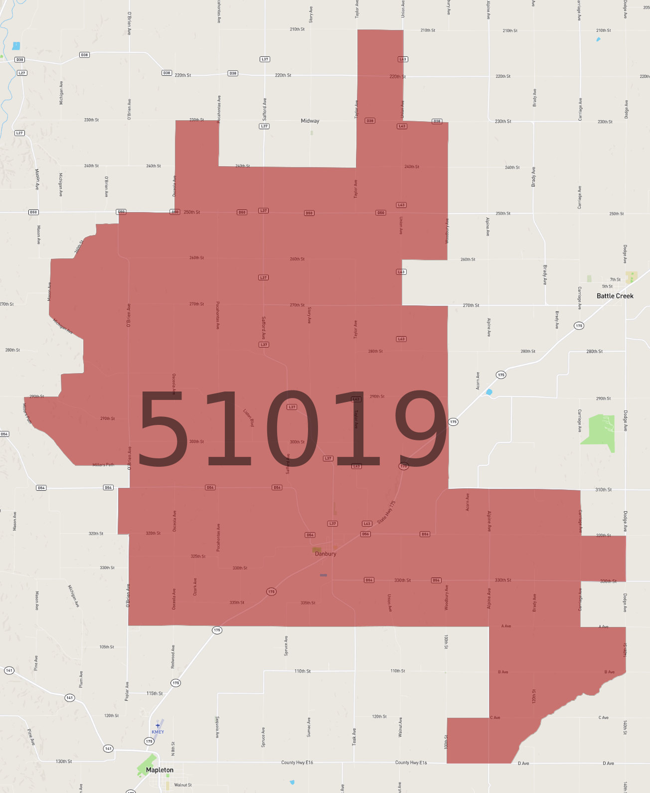 Zip Code 51019 - AtlasBig.com
