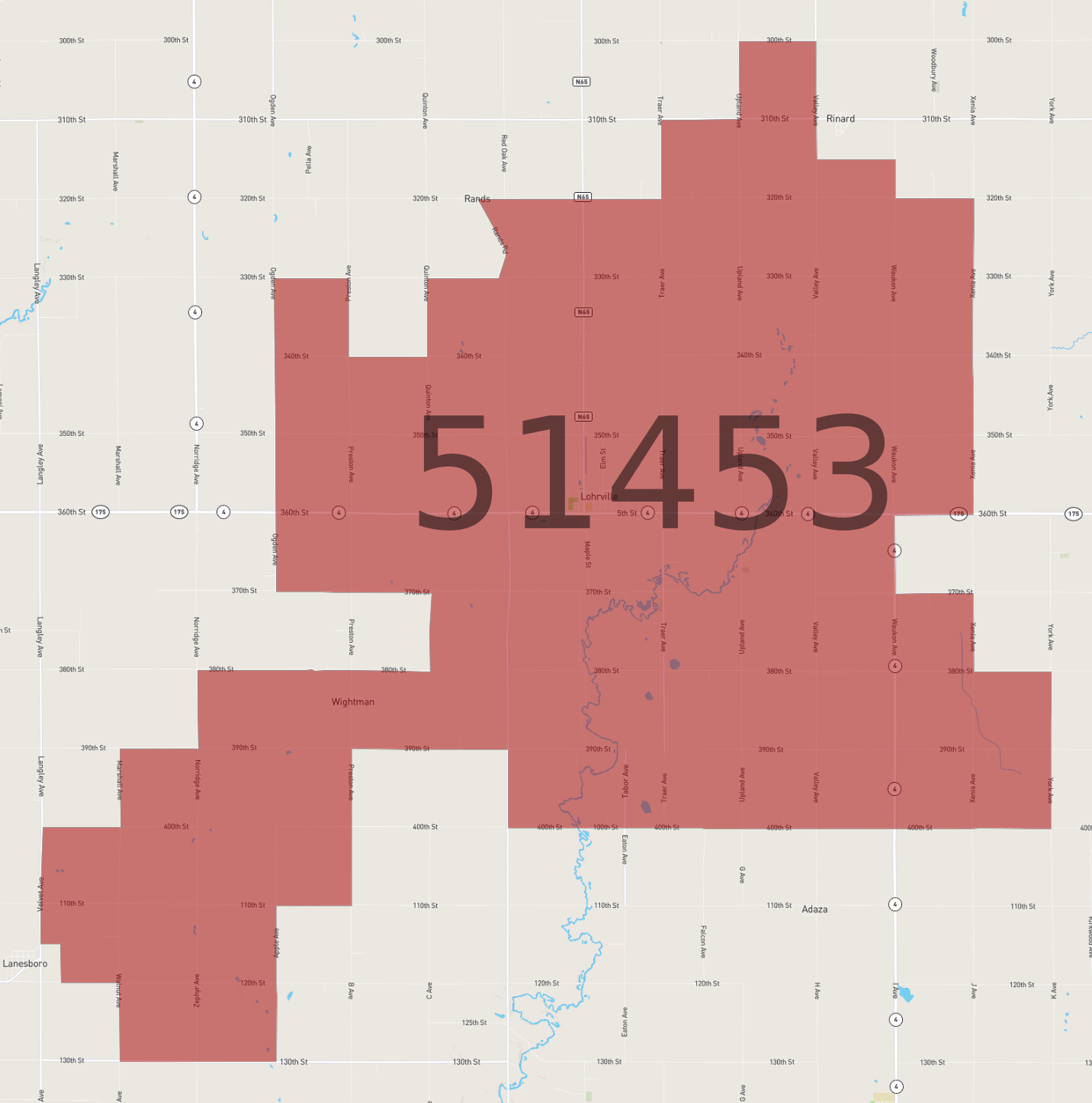 Zip Code 51453 - AtlasBig.com