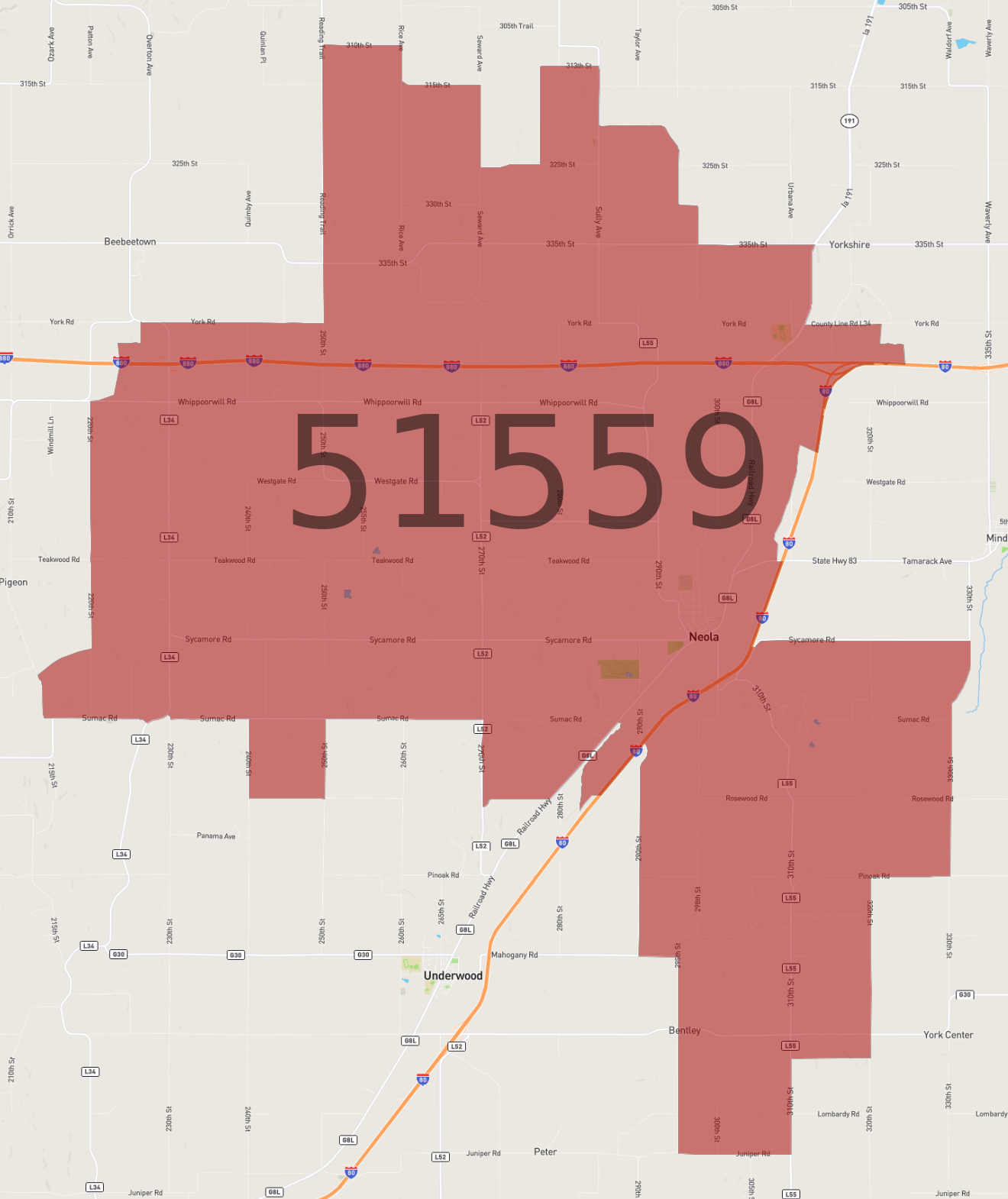 Zip Code 51559 - AtlasBig.com