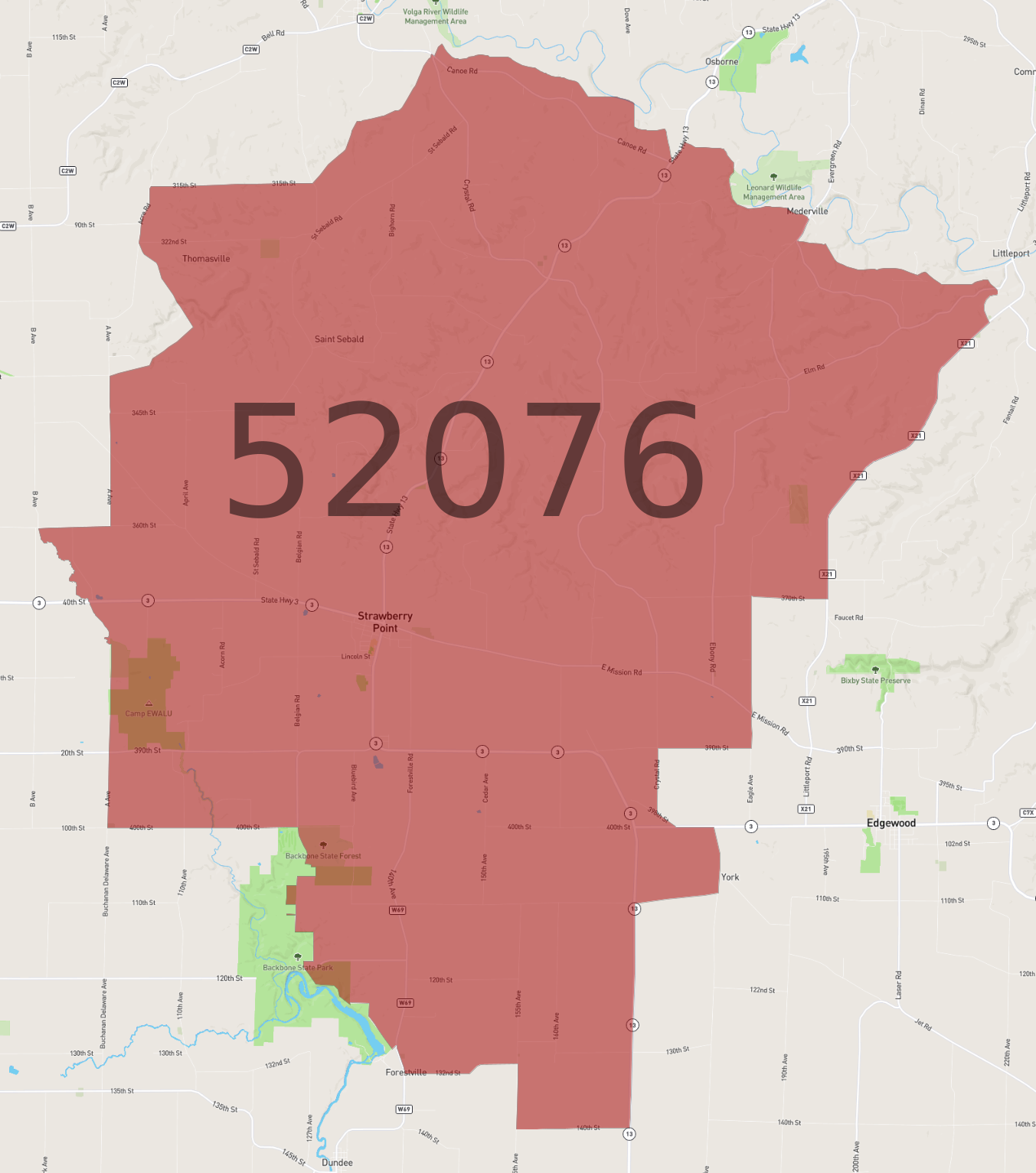 Zip Code 52076 - AtlasBig.com