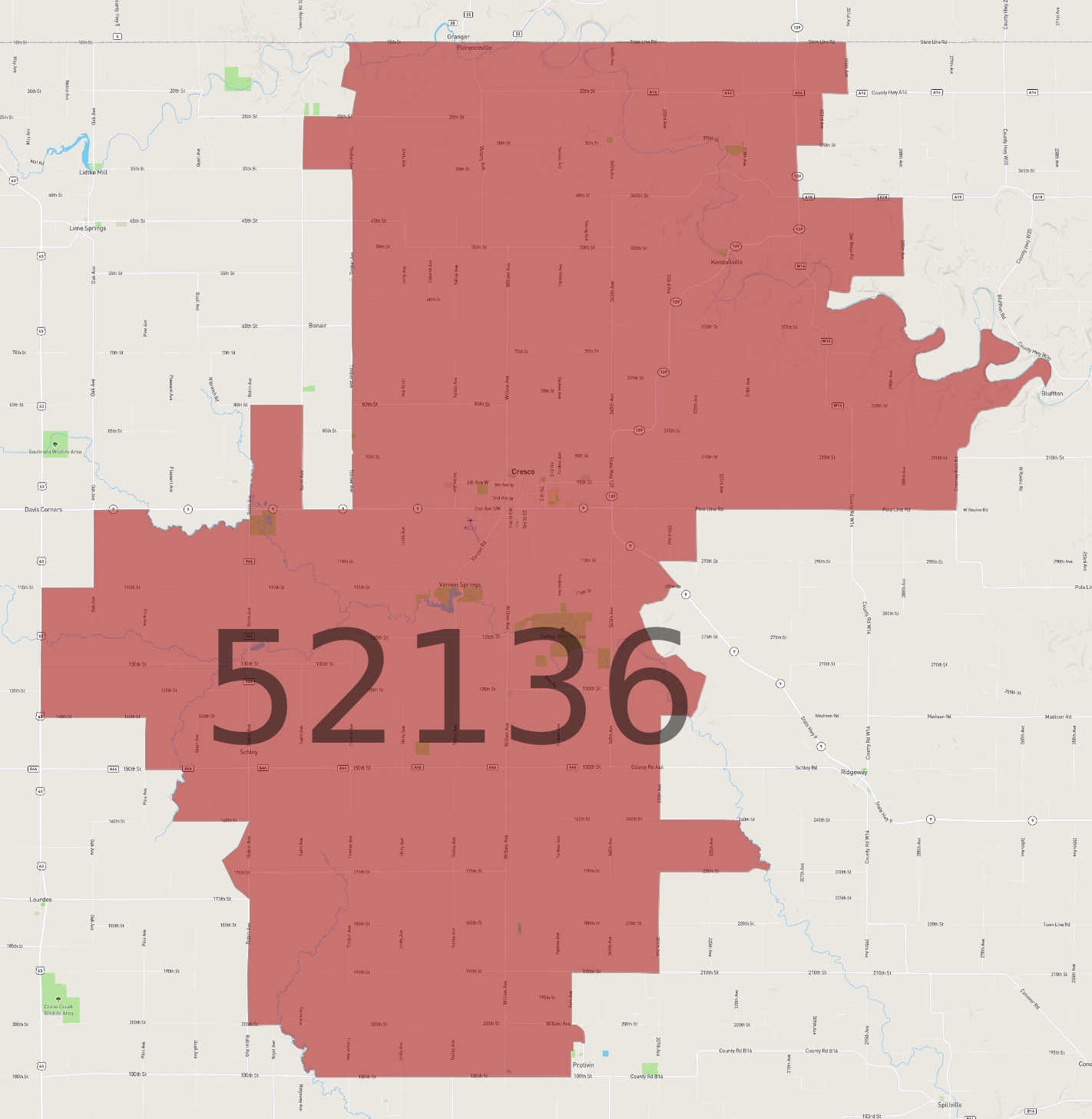 Zip Code 52136 - AtlasBig.com