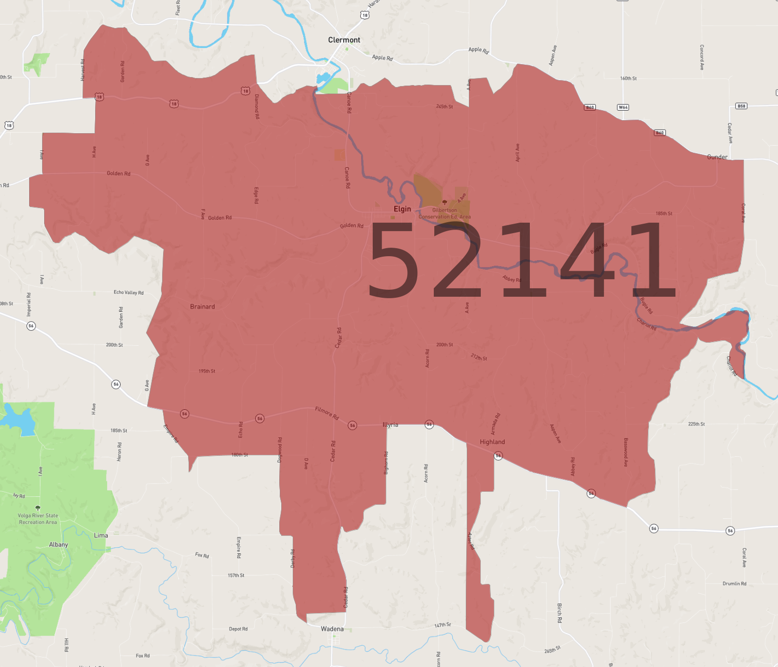 Zip Code 52141 - AtlasBig.com