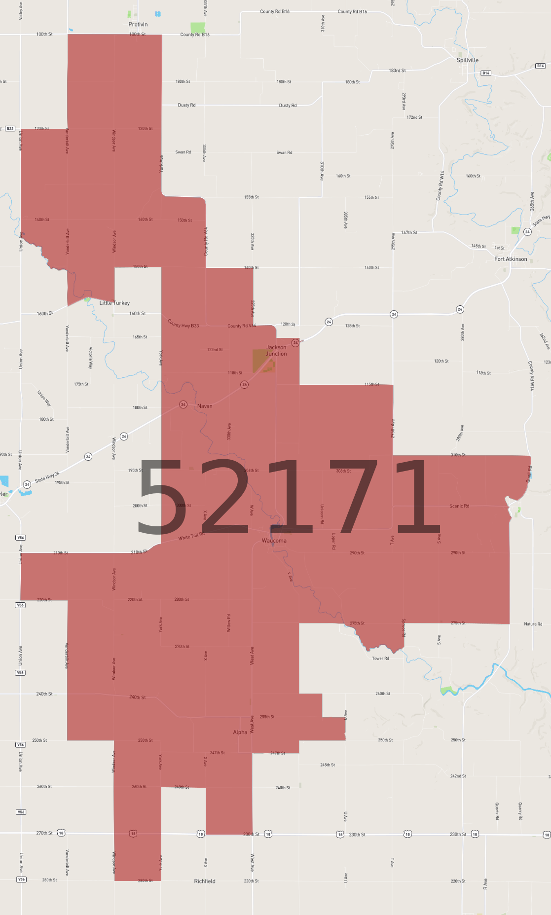 Zip Code 52171 - AtlasBig.com