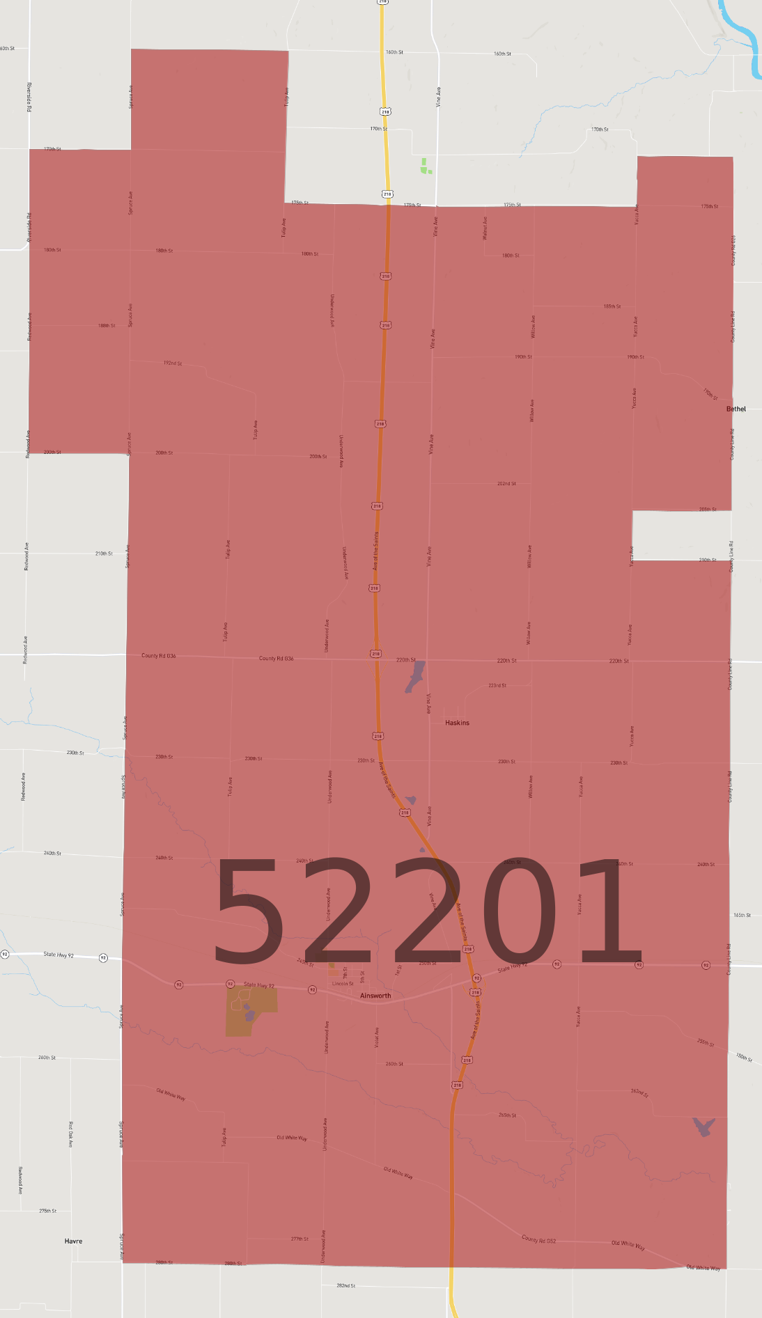 Zip Code 52201 - AtlasBig.com