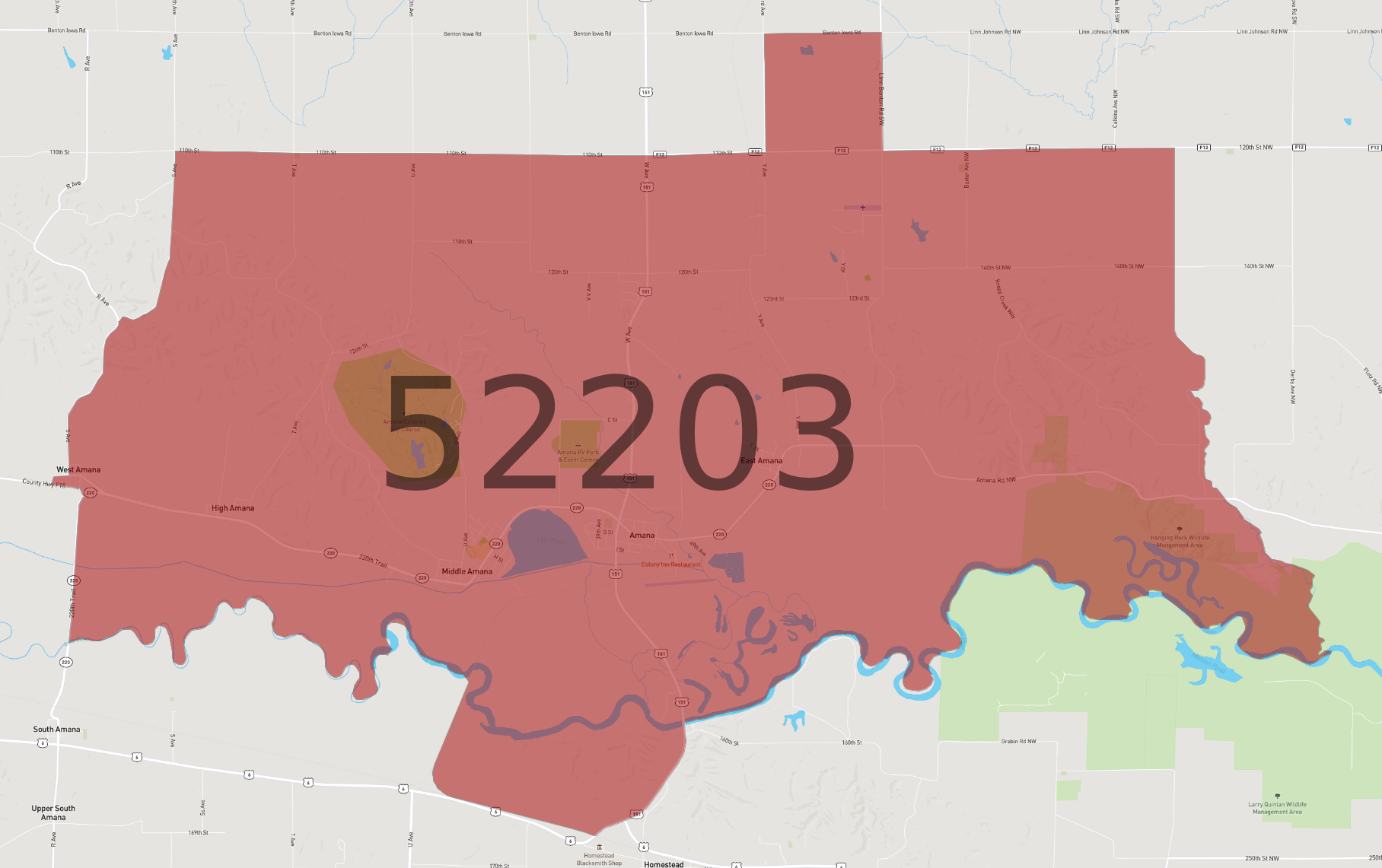 Zip Code 52203 - AtlasBig.com