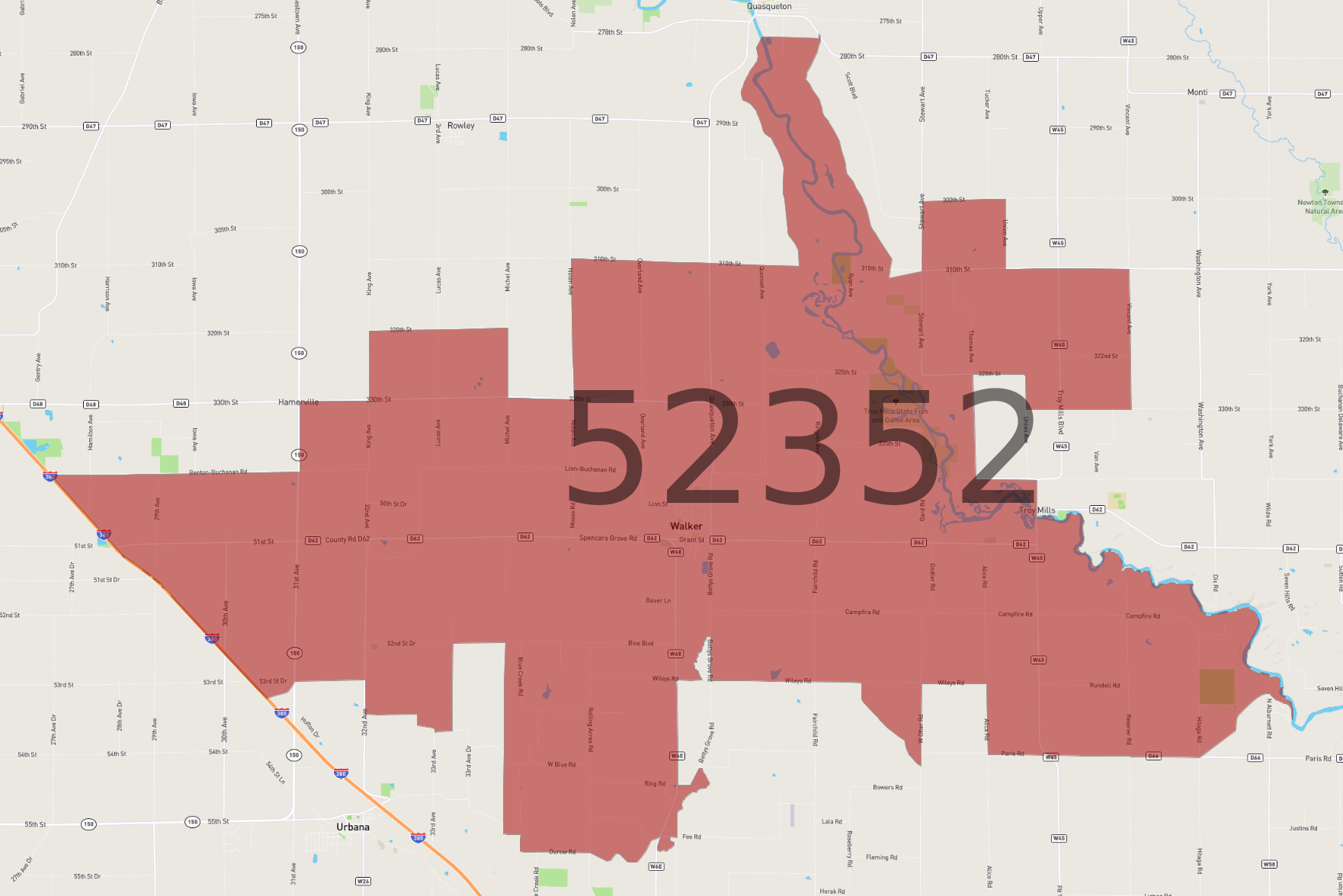 Zip Code 52352 - AtlasBig.com