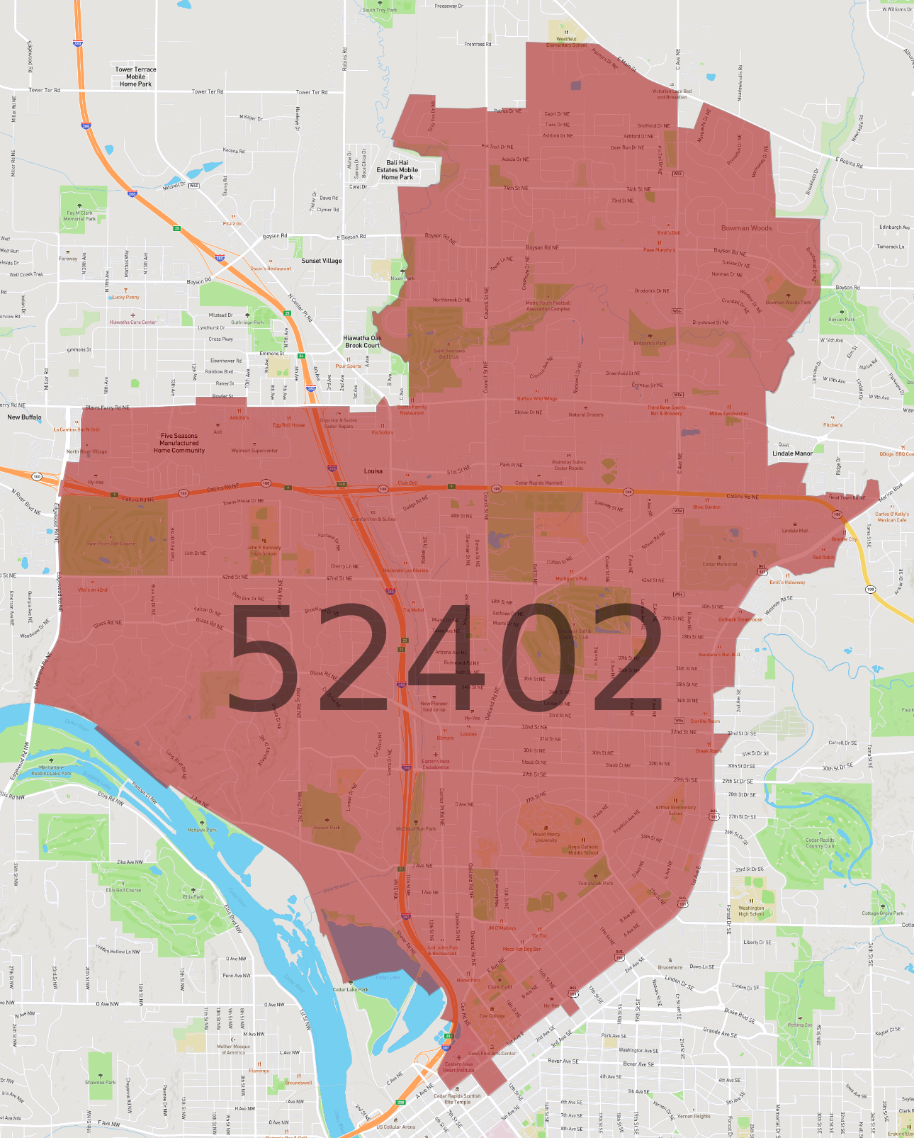 Zip Code 52402 - AtlasBig.com