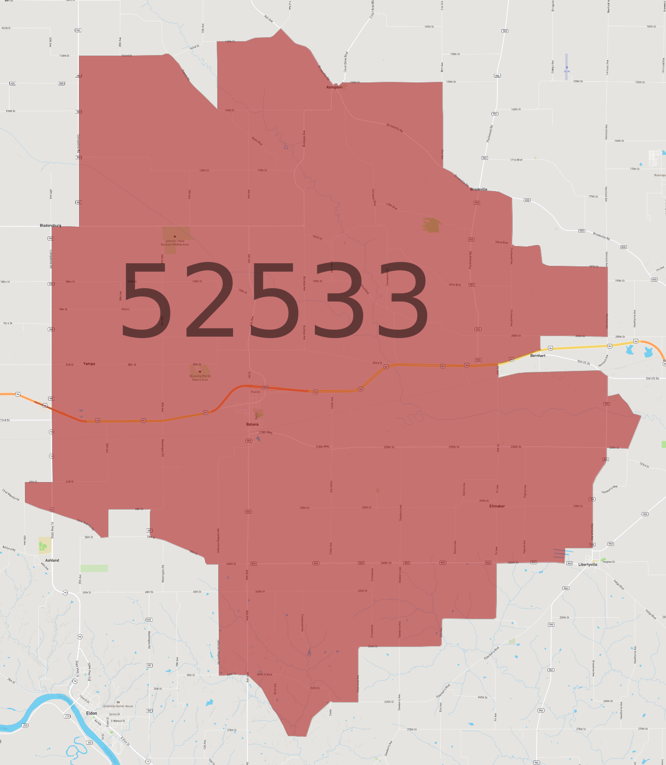 Zip Code 52533 - AtlasBig.com