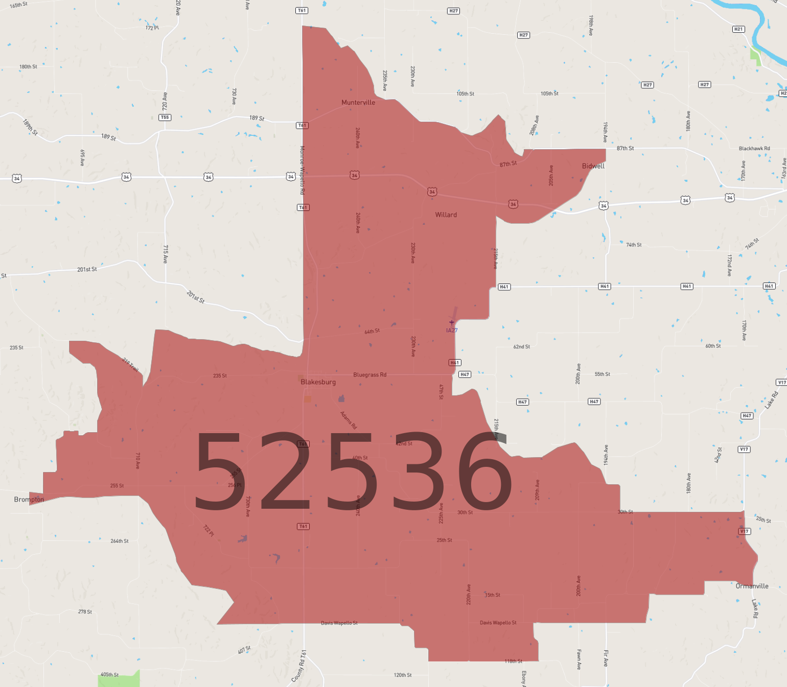 Zip Code 52536 - AtlasBig.com