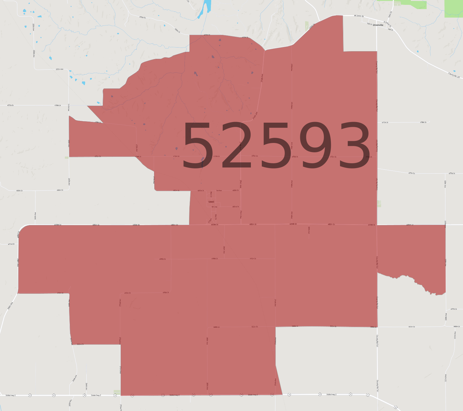 Zip Code 52593 - AtlasBig.com