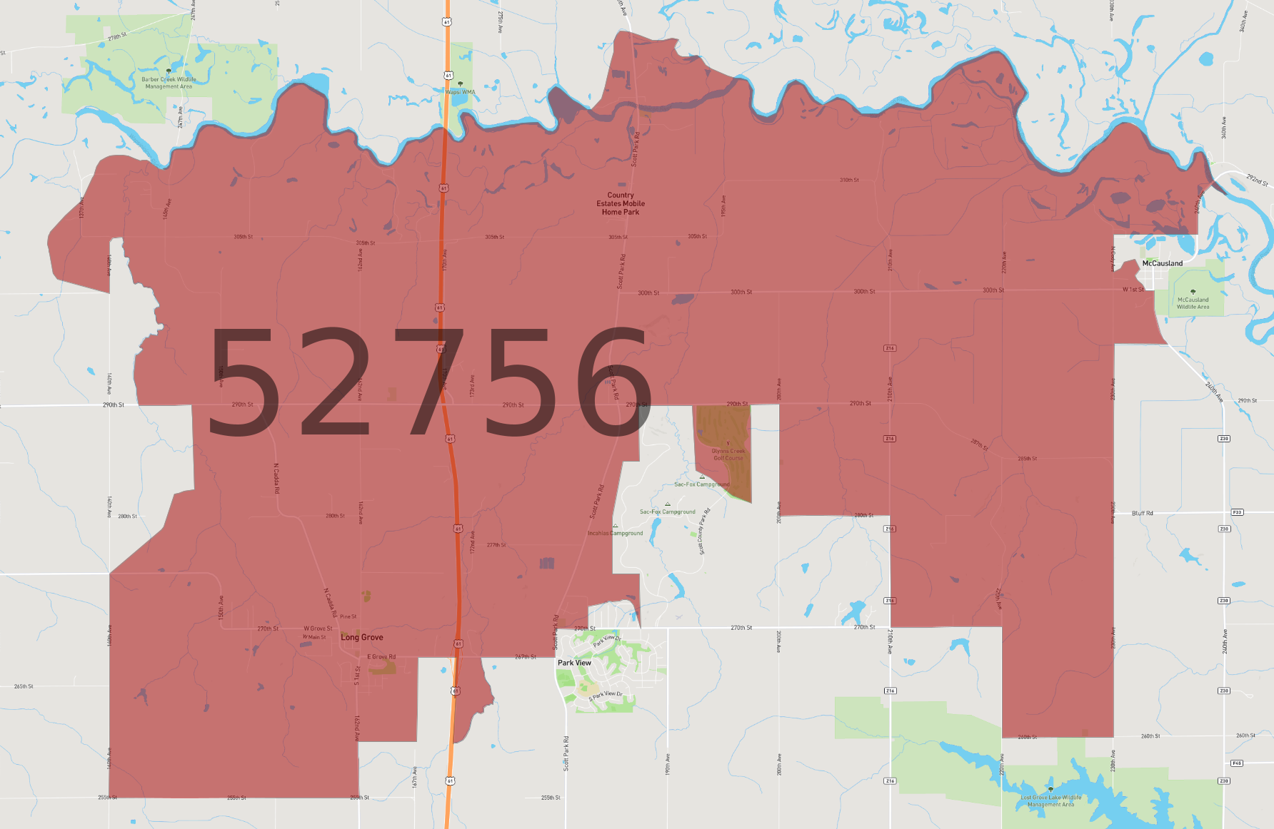 Zip Code 52756 - AtlasBig.com