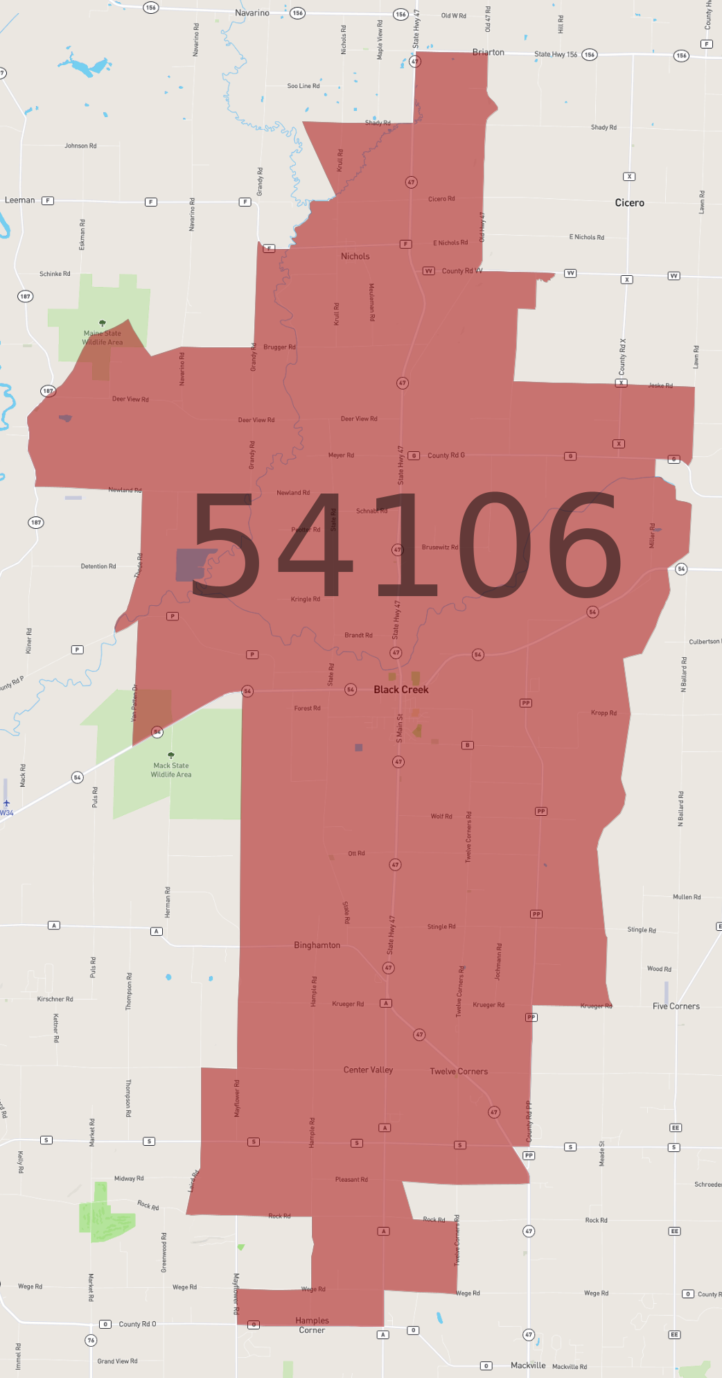 Zip Code 54106 - AtlasBig.com