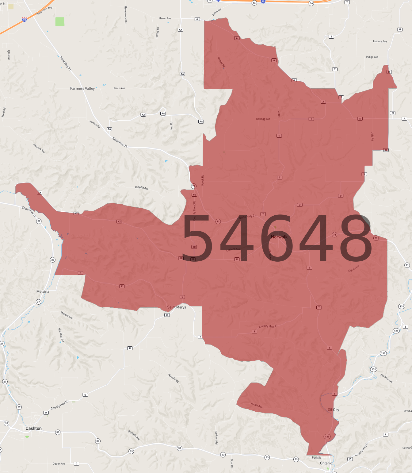 Zip Code 54648 - AtlasBig.com