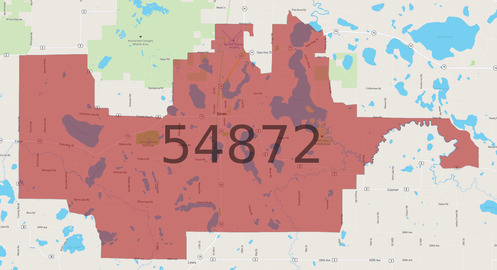 Zip Code 54872 - AtlasBig.com