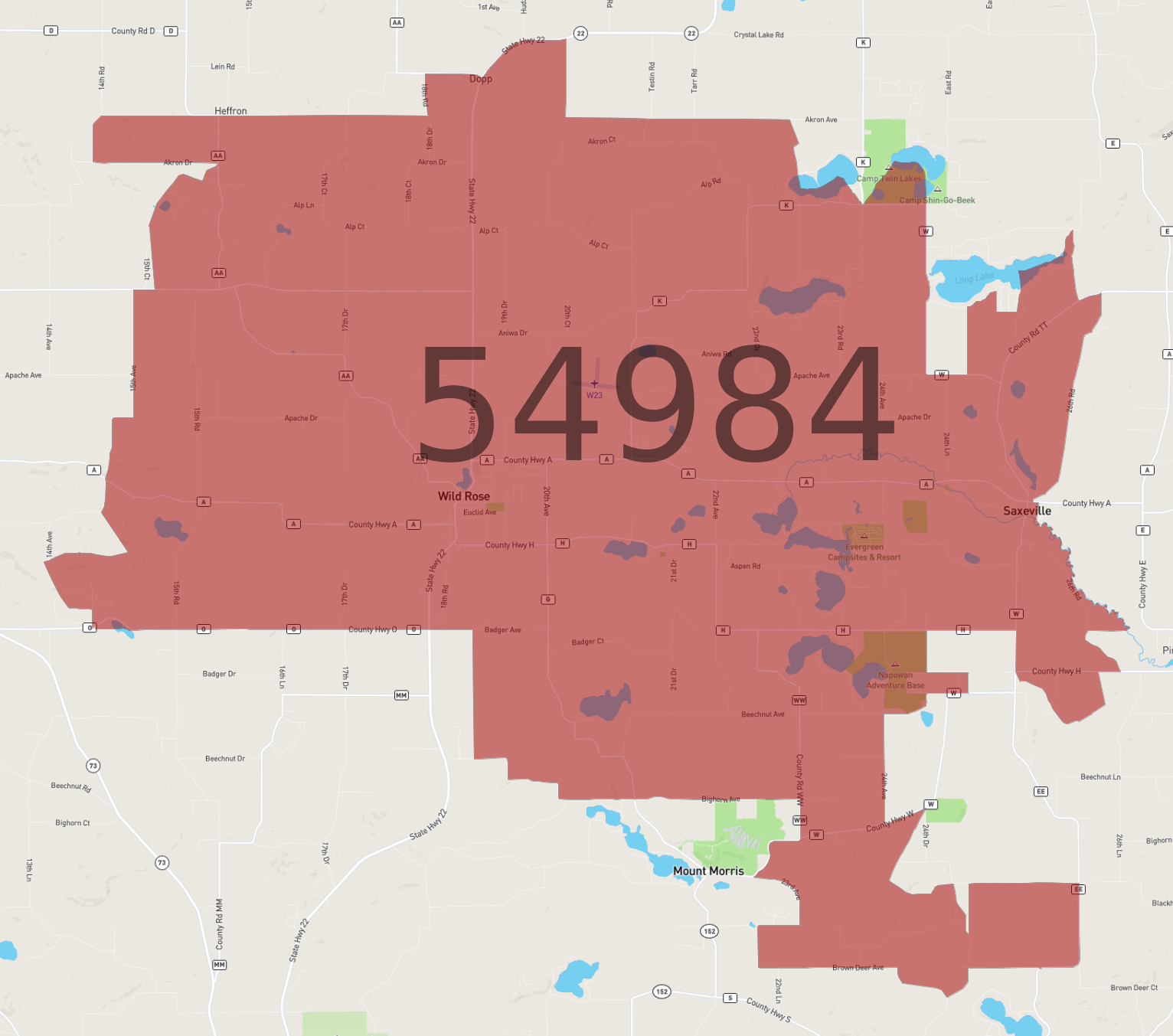 Zip Code 54984 - AtlasBig.com