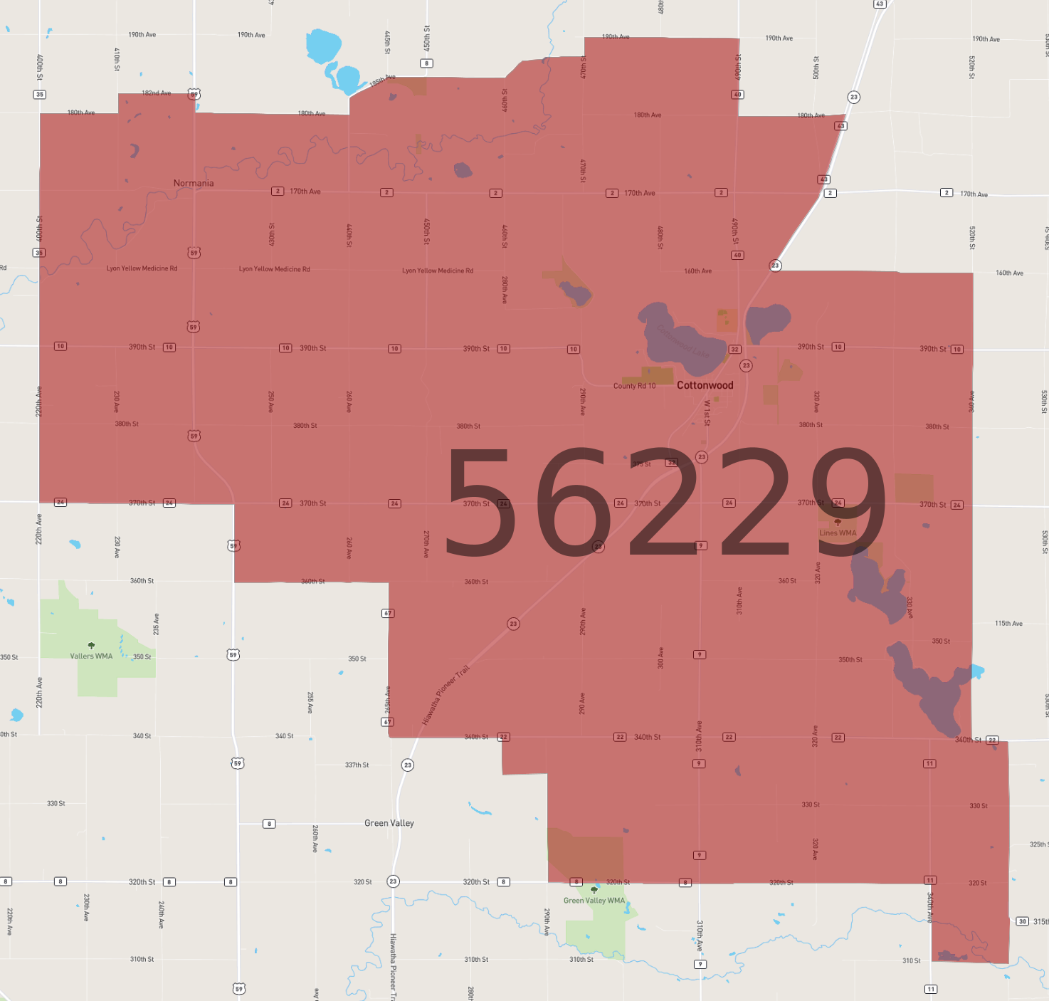 Zip Code 56229 - AtlasBig.com