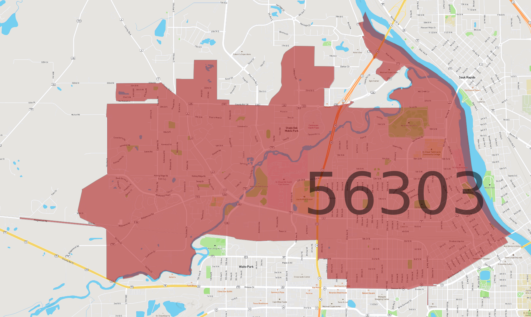 Zip Code 56303 - AtlasBig.com
