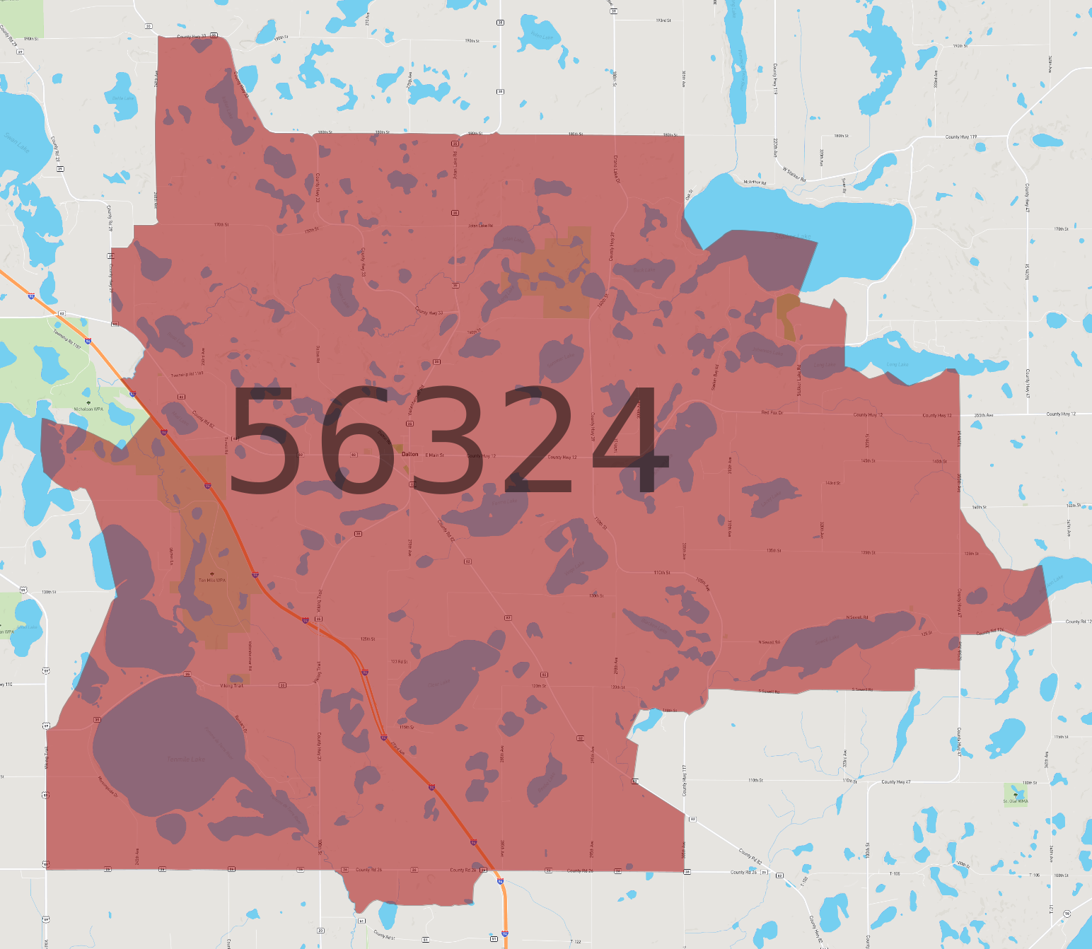 Zip Code 56324 - AtlasBig.com