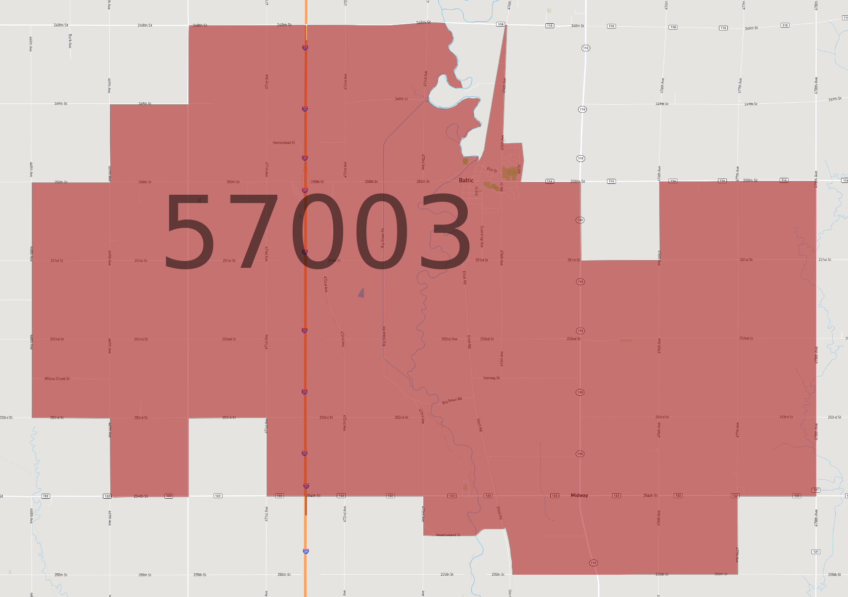 Zip Code 57003 - AtlasBig.com