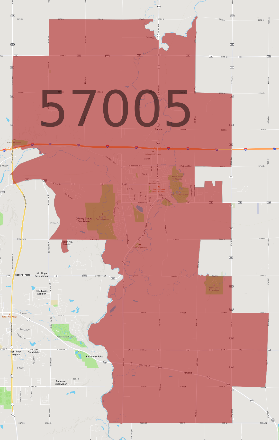 Zip Code 57005 - AtlasBig.com