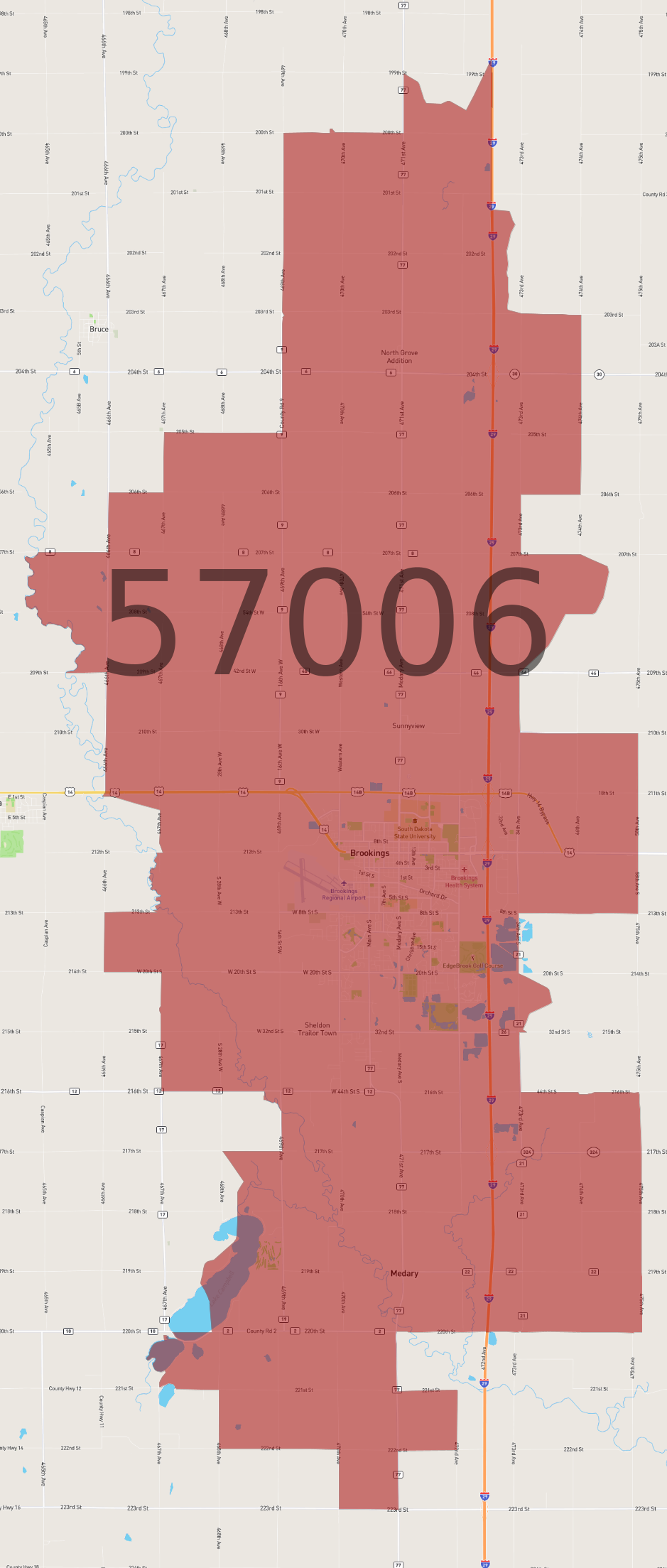 Zip Code 57006 - AtlasBig.com