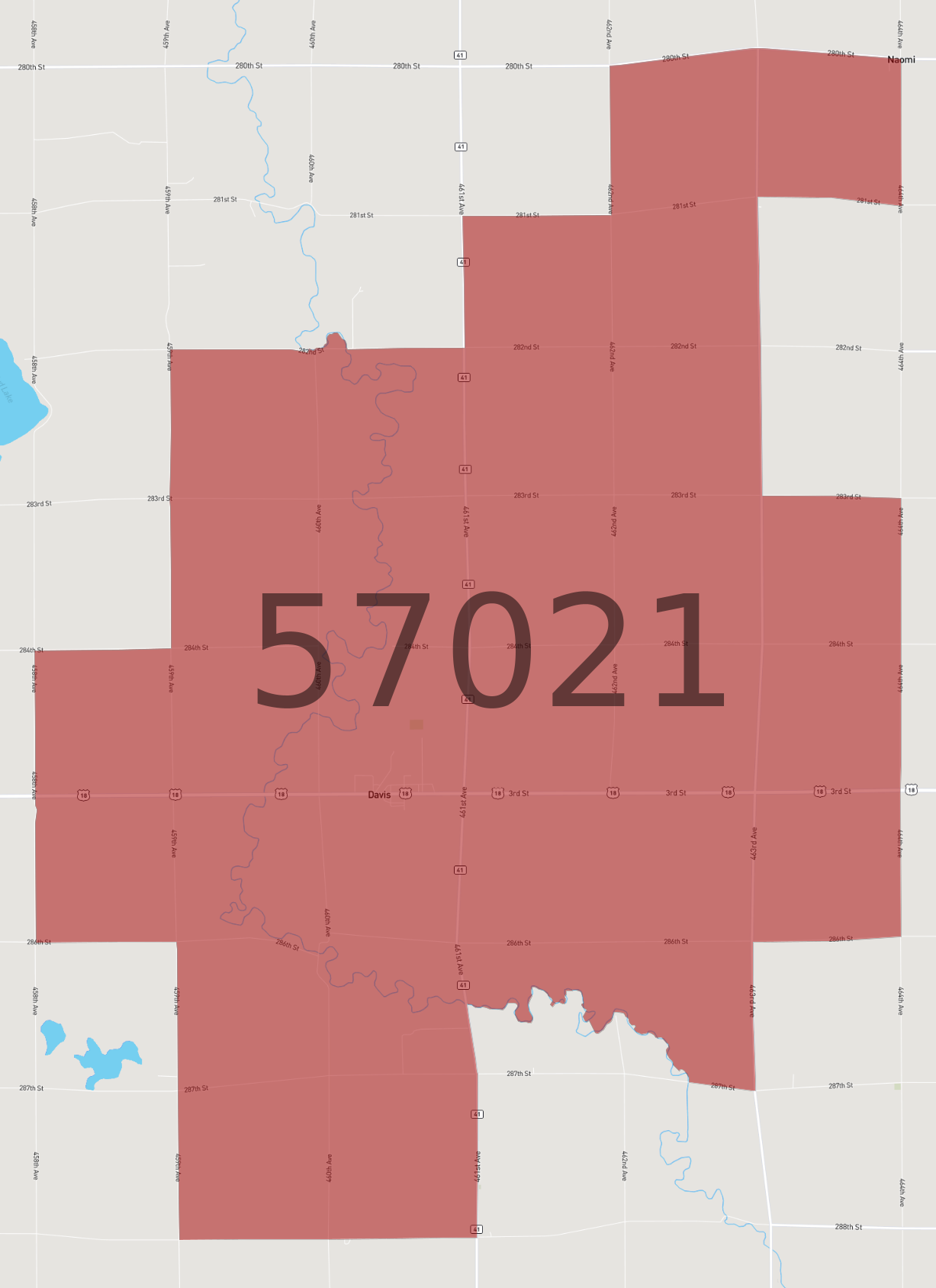 Zip Code 57021 - AtlasBig.com