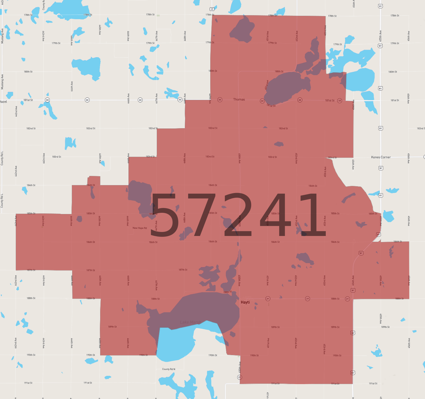 Zip Code 57241 - AtlasBig.com