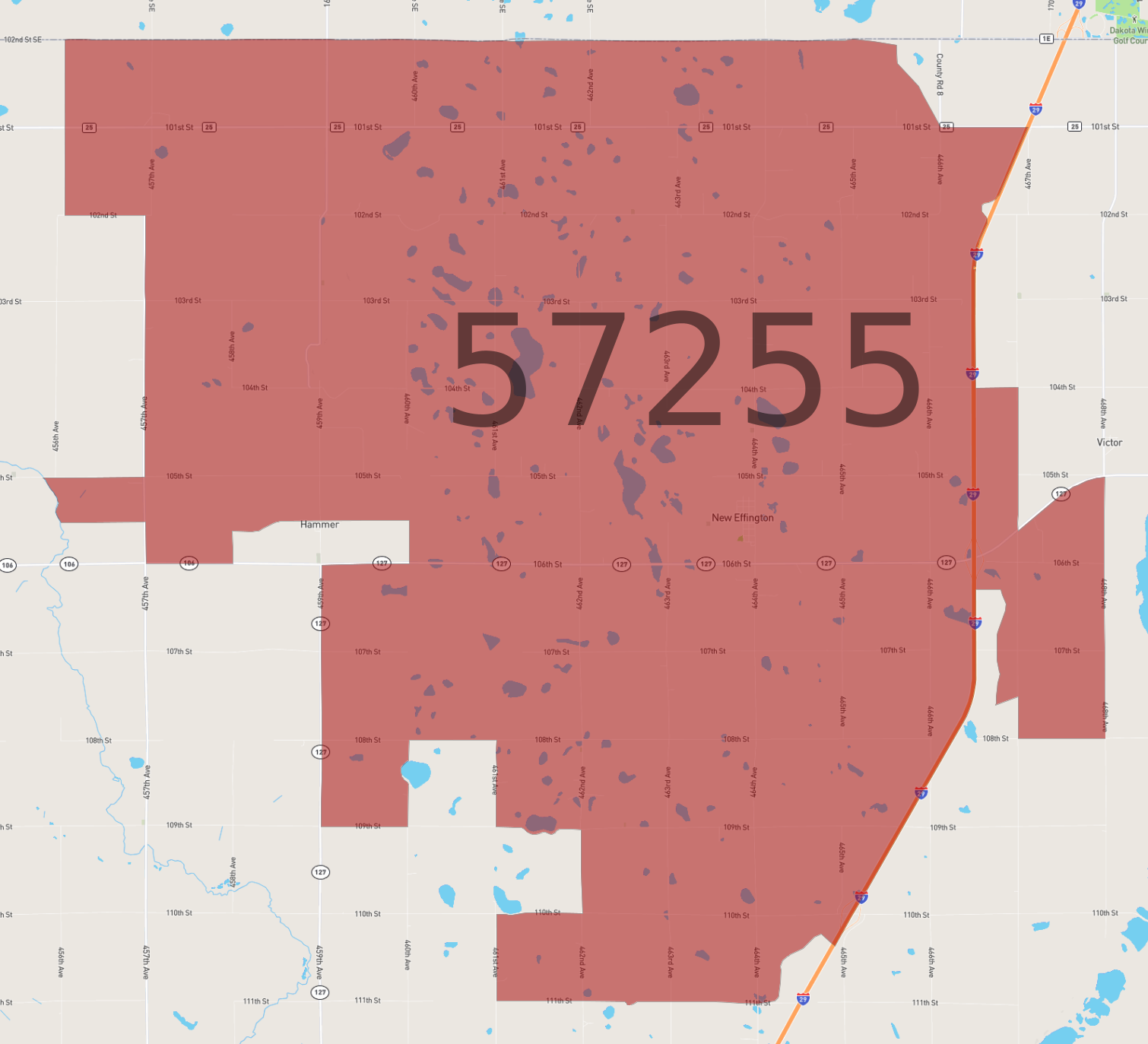 Zip Code 57255 - AtlasBig.com
