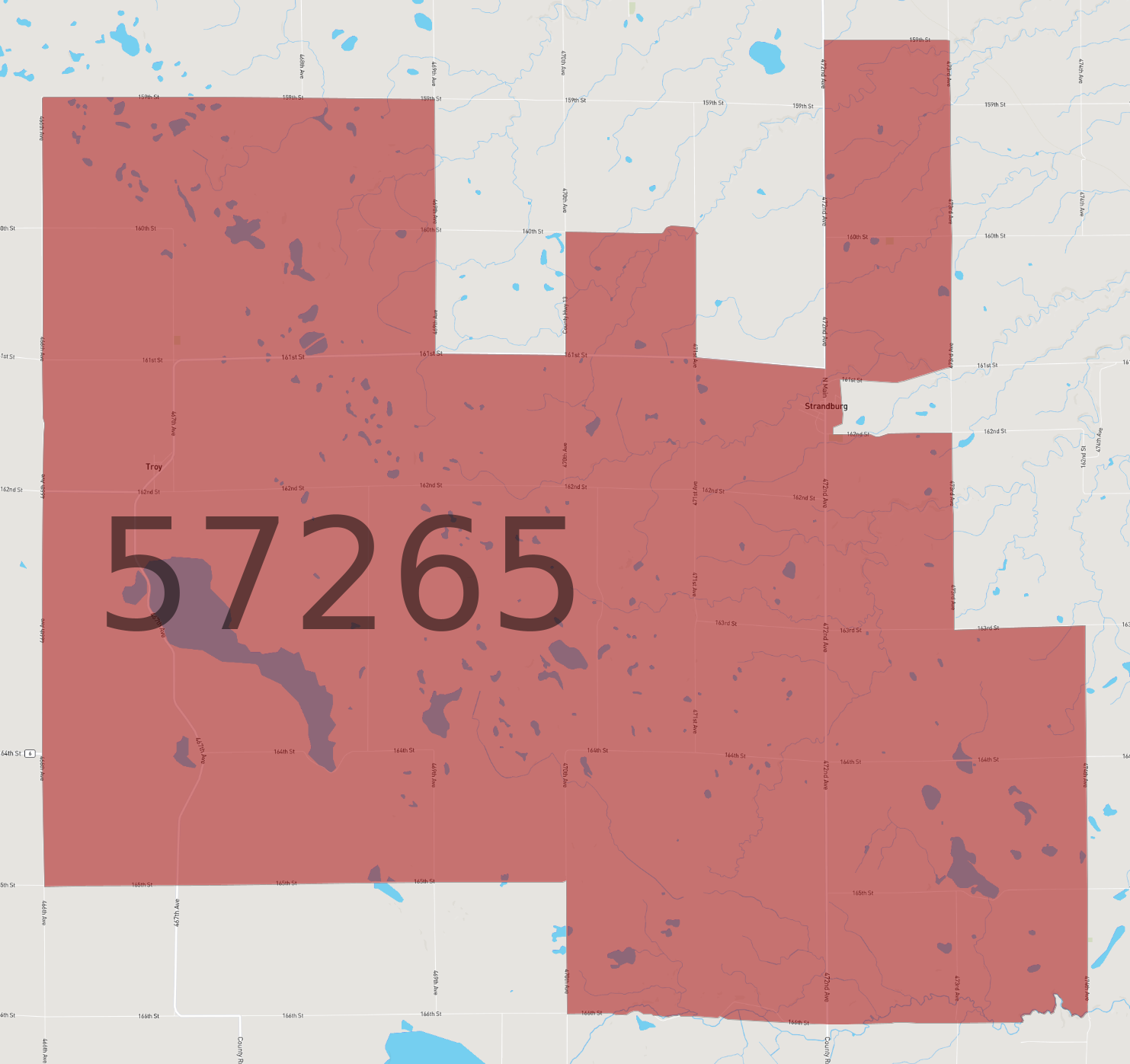 Zip Code 57265 - AtlasBig.com