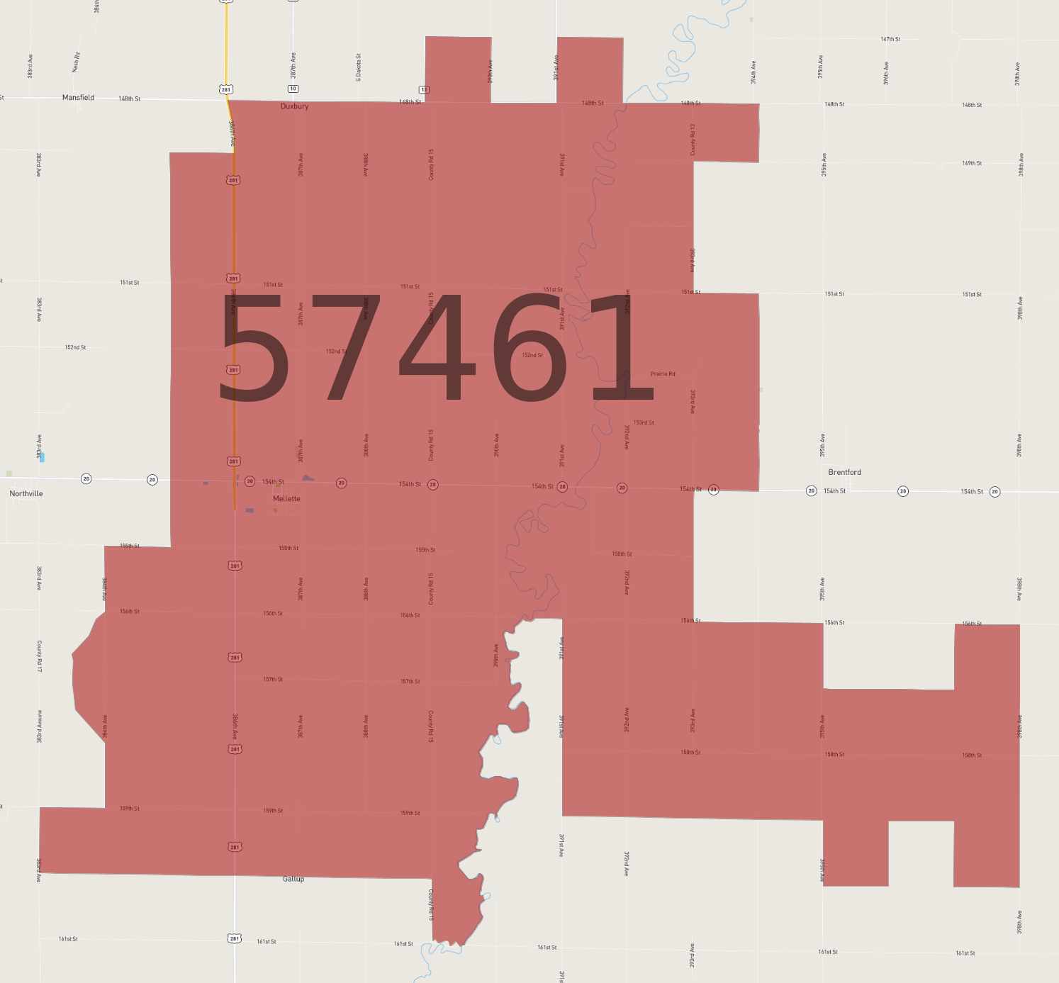 Zip Code 57461 - AtlasBig.com