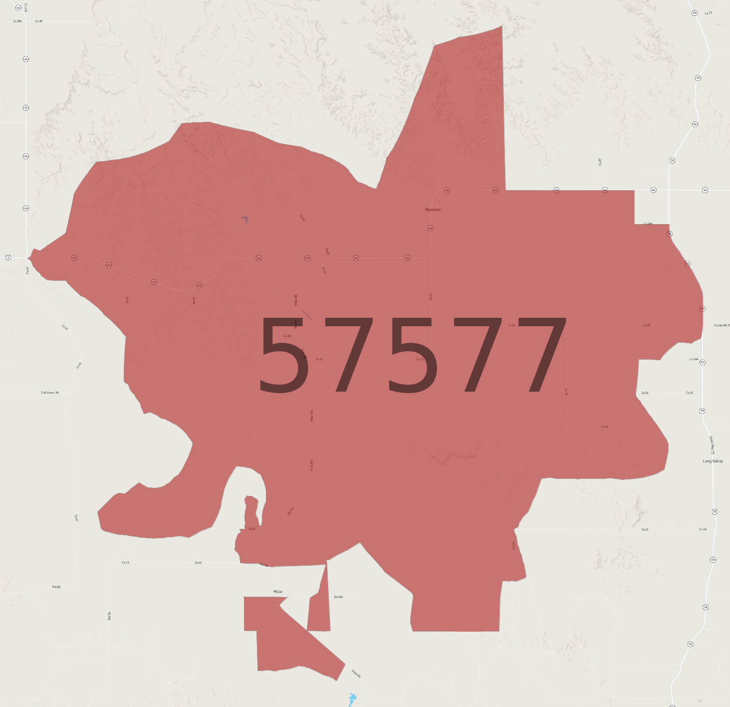 Zip Code 57577 - AtlasBig.com