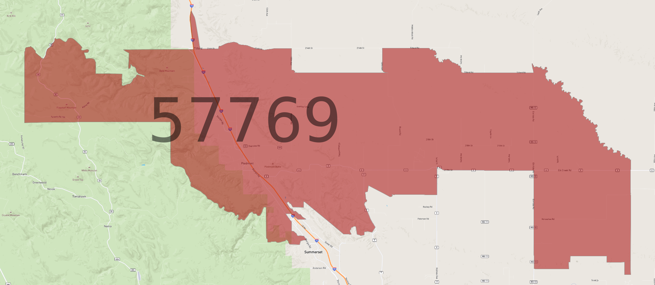 Zip Code 57769 - AtlasBig.com