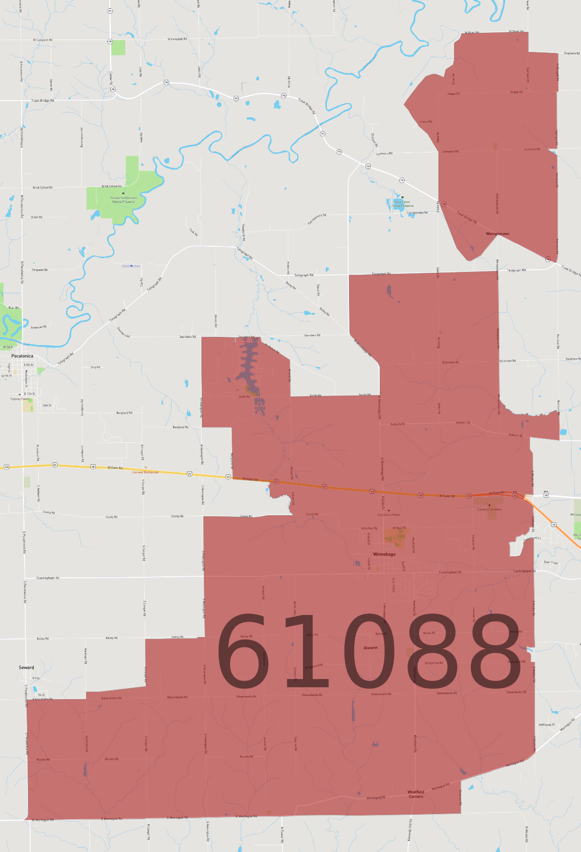 Zip Code 61088 - AtlasBig.com