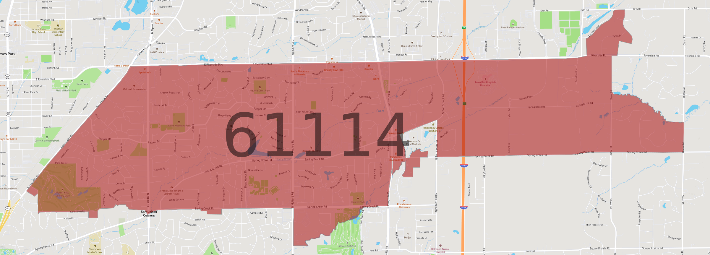 Zip Code 61114 - AtlasBig.com