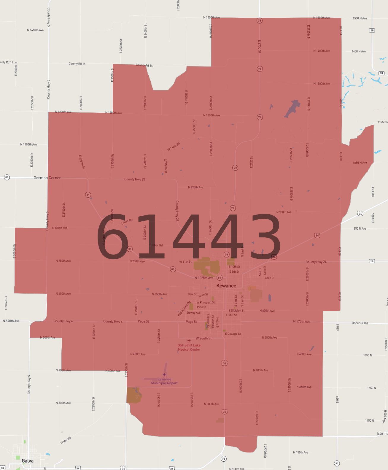 Zip Code 61443 - AtlasBig.com