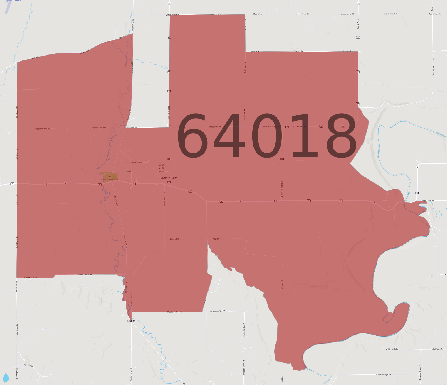Zip Code 64018 - AtlasBig.com