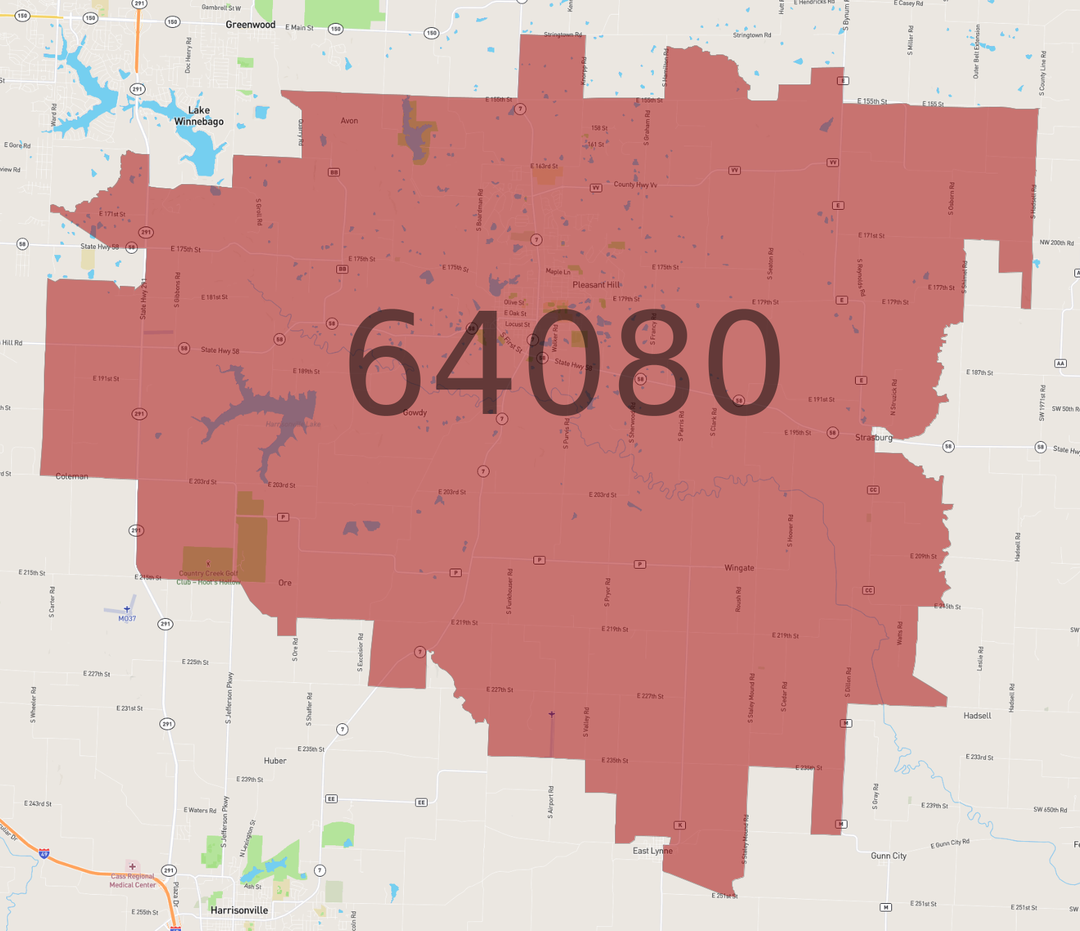 Zip Code 64080 - AtlasBig.com
