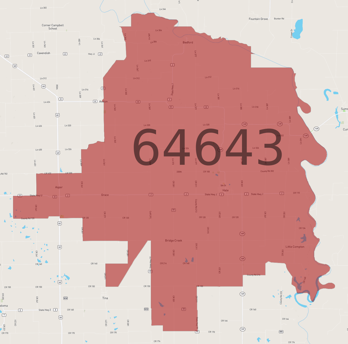 Zip Code 64643 - AtlasBig.com