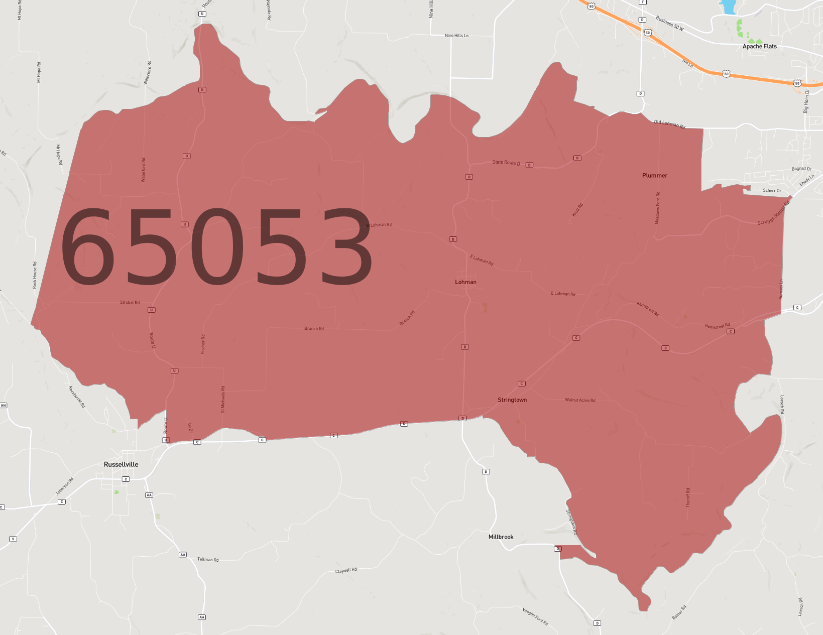 Zip Code 65053 - AtlasBig.com