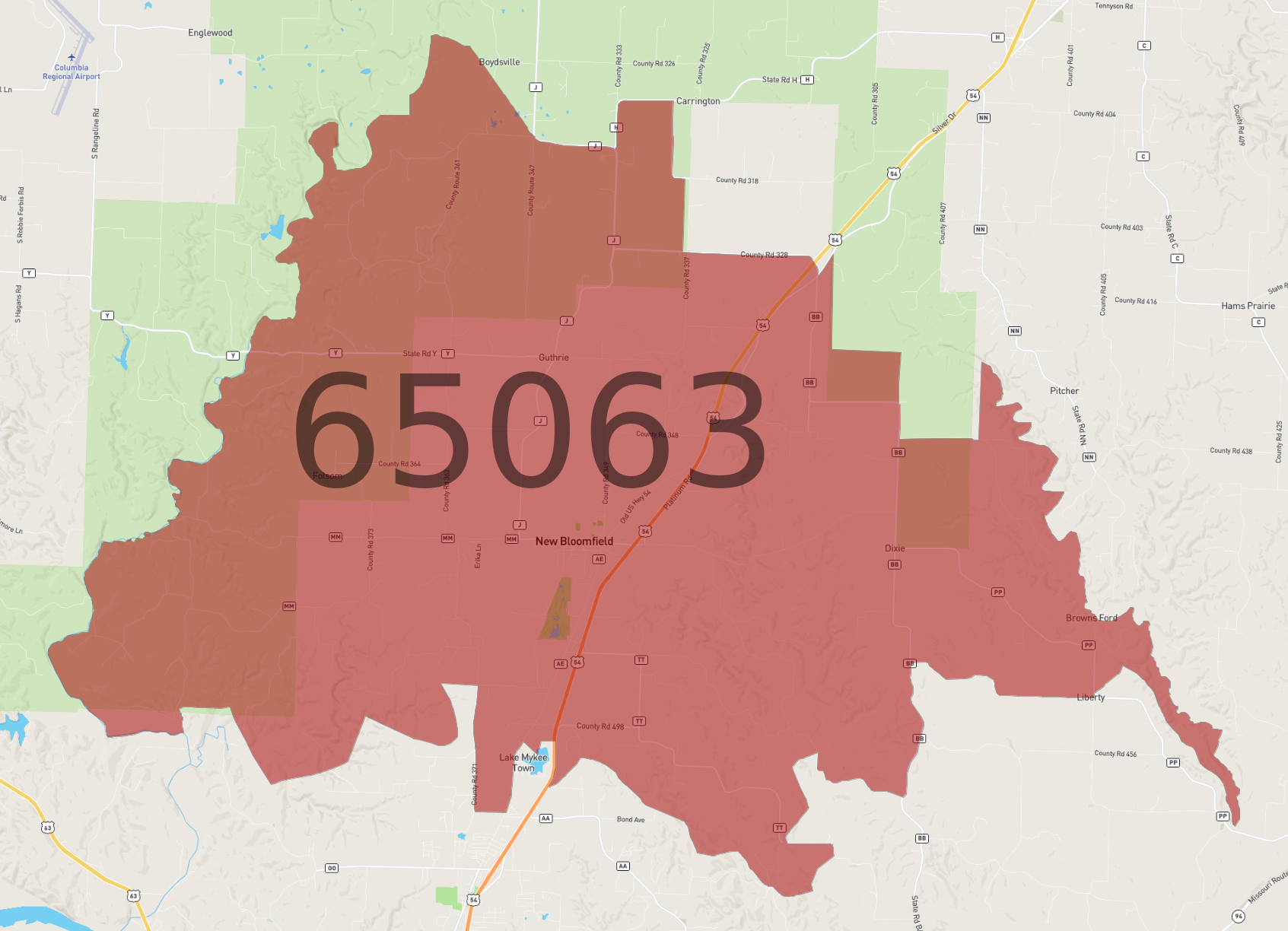 Zip Code 65063 - AtlasBig.com