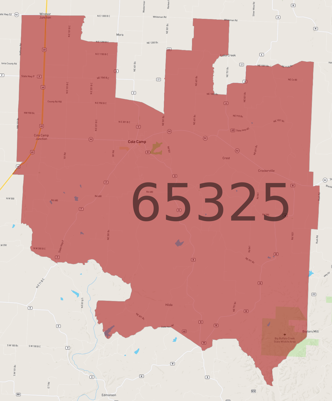 Zip Code 65325 - AtlasBig.com
