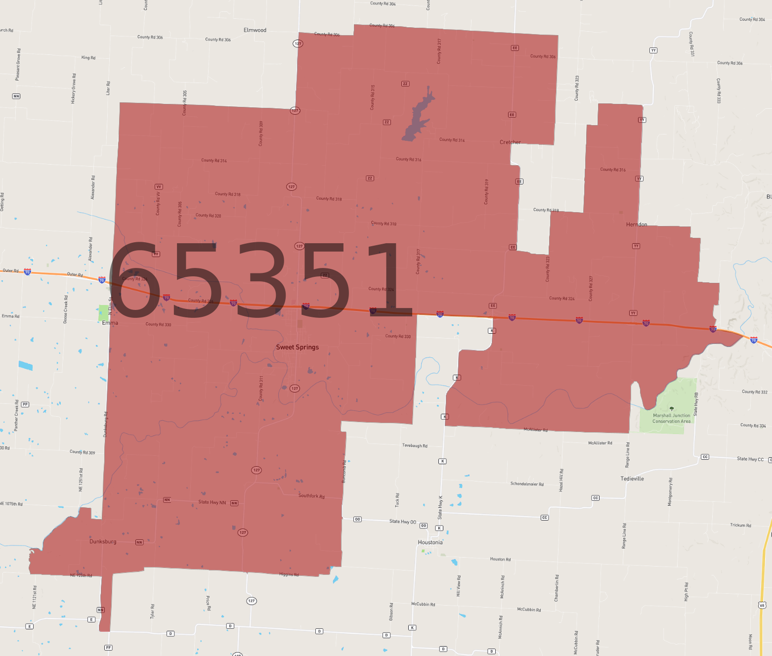 Zip Code 65351 - AtlasBig.com