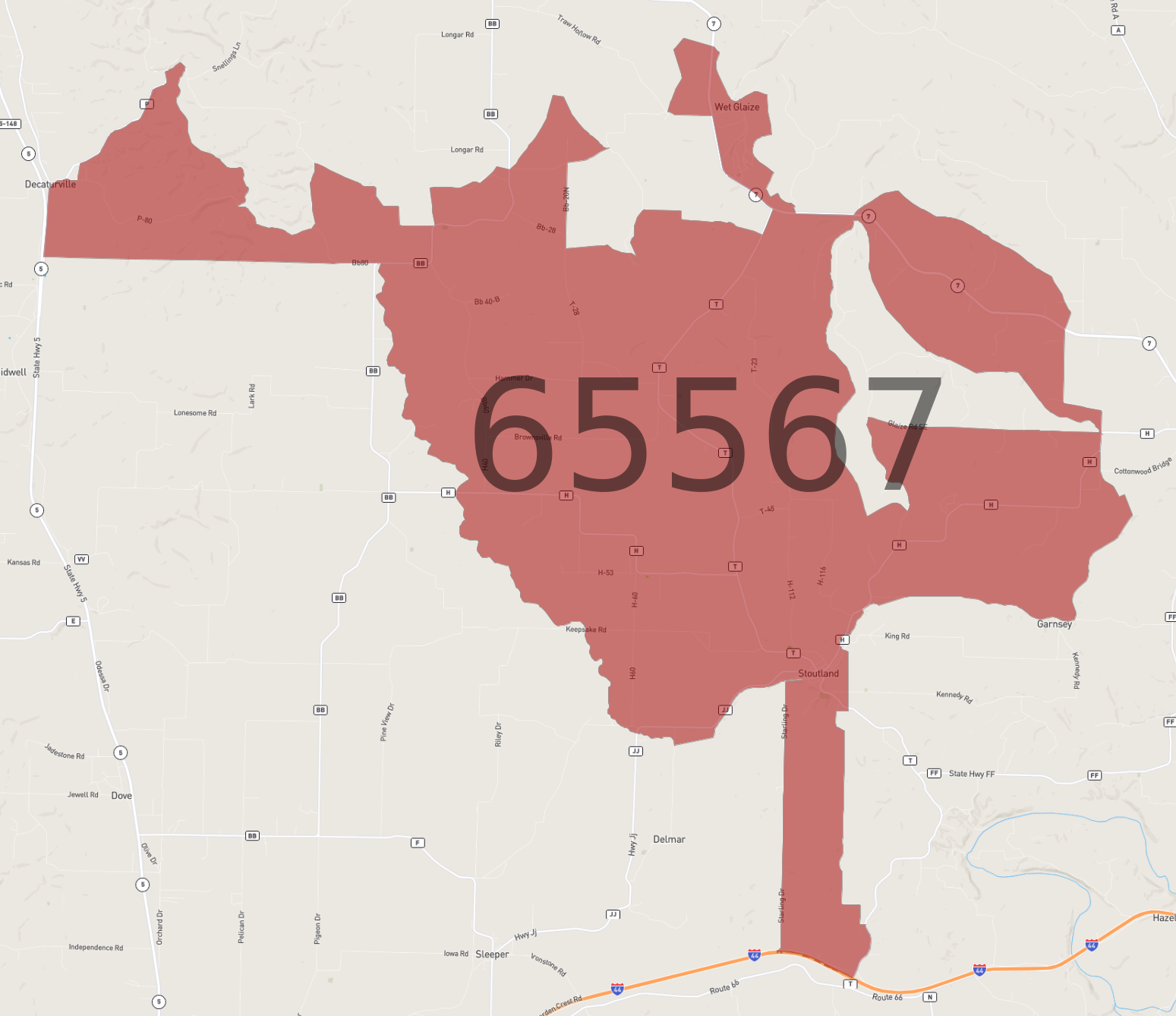 Zip Code 65567 - AtlasBig.com