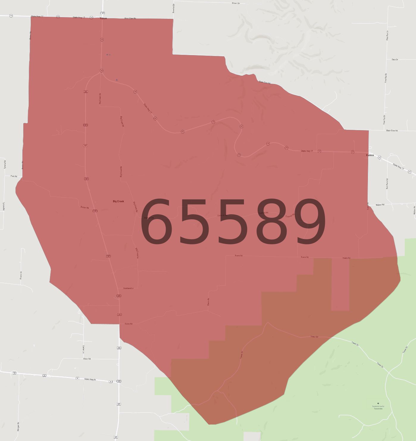 Zip Code 65589 - AtlasBig.com