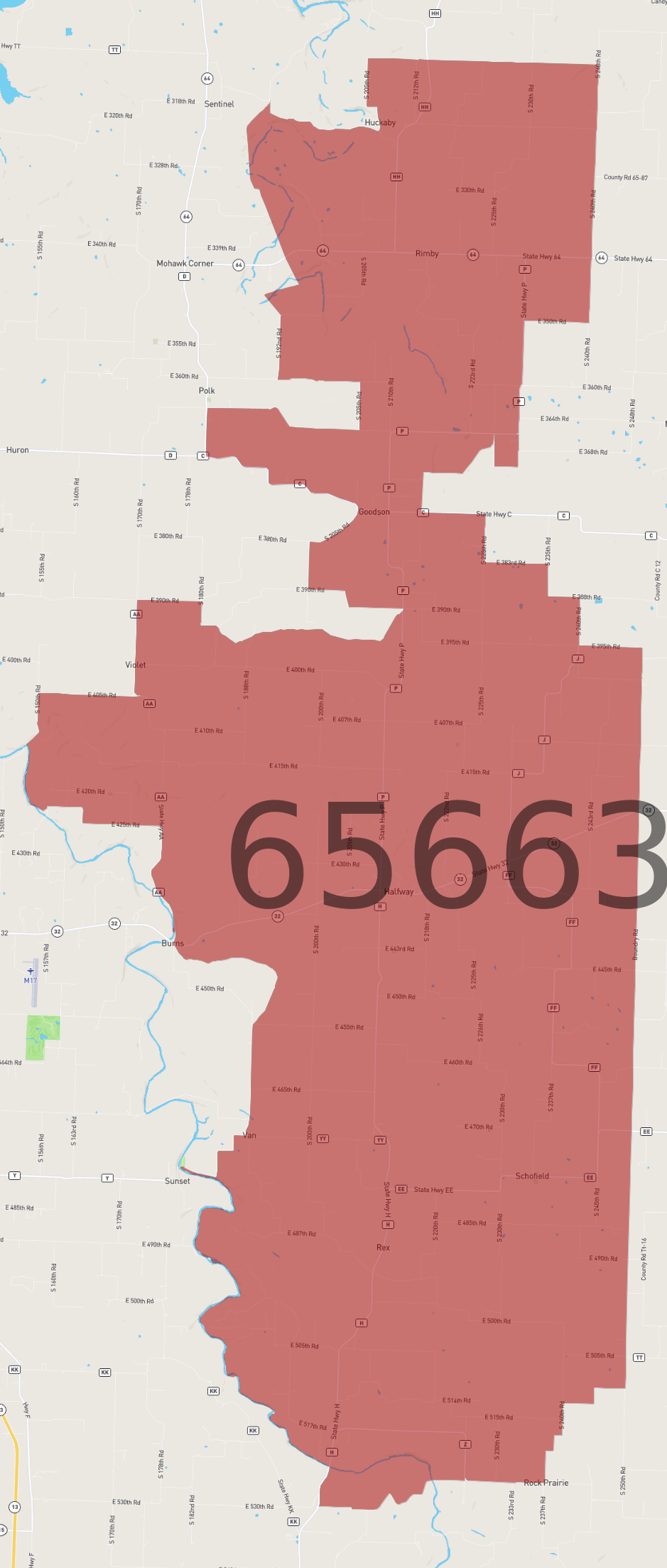 Zip Code 65663 - AtlasBig.com