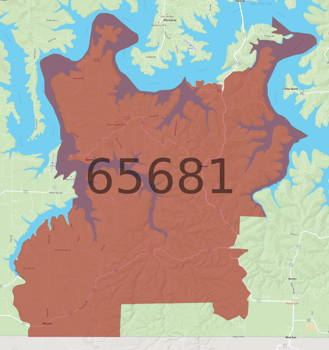 Zip Code 65681 - AtlasBig.com