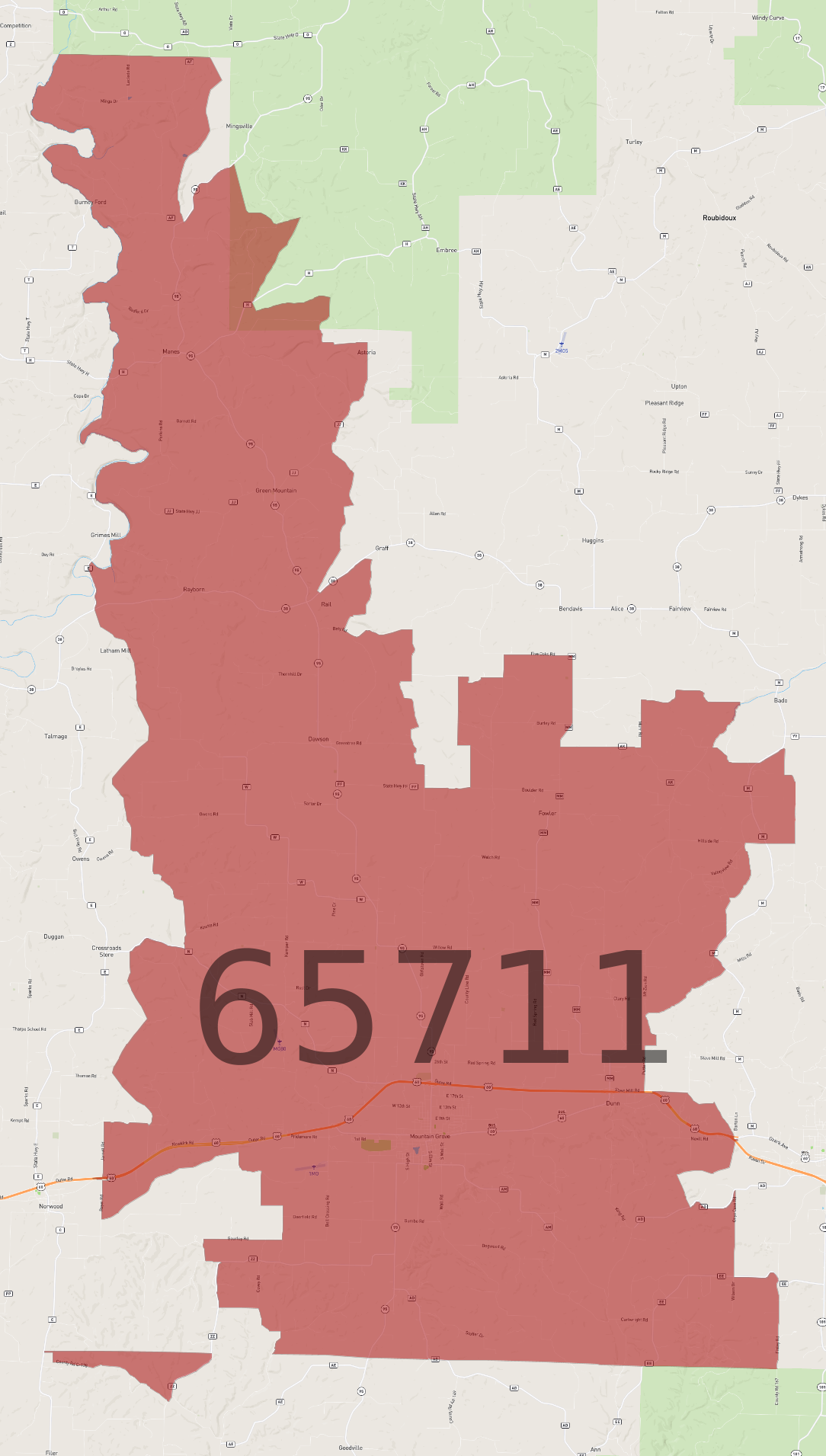 Zip Code 65711 - AtlasBig.com