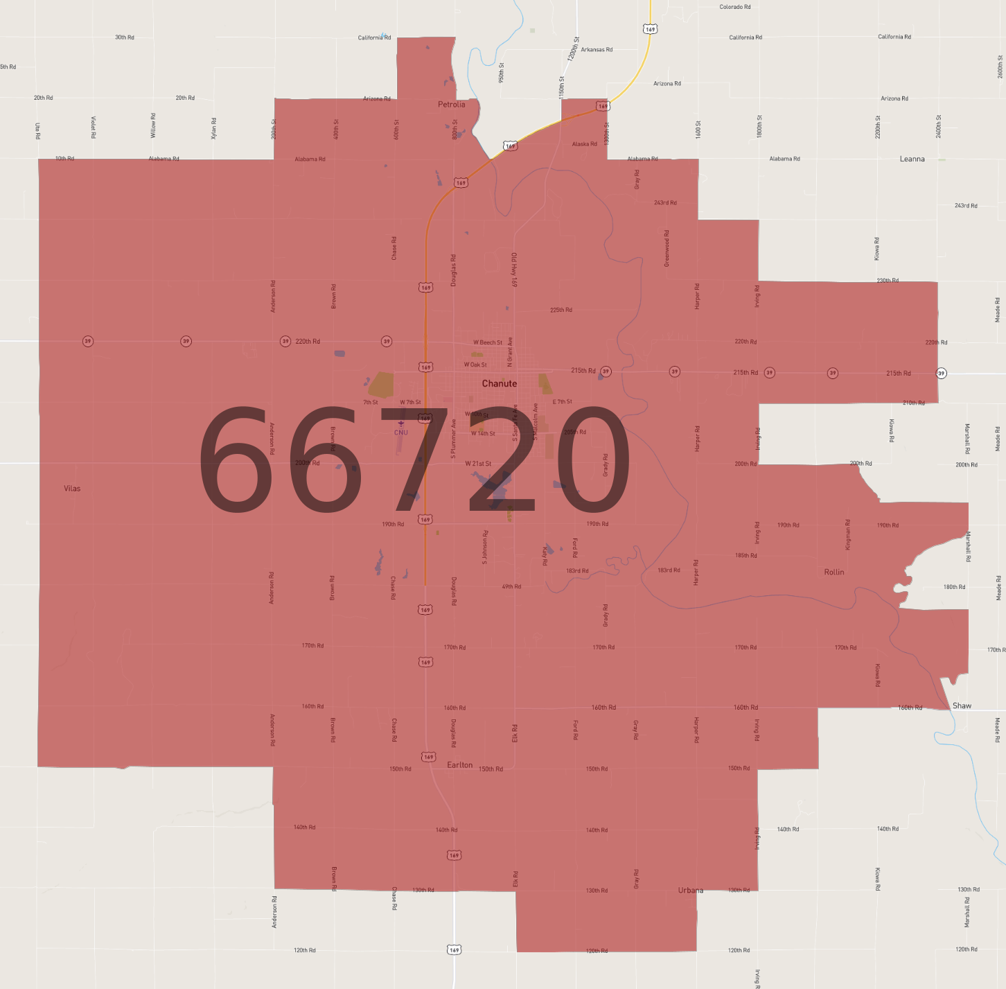 Zip Code 66720 - AtlasBig.com