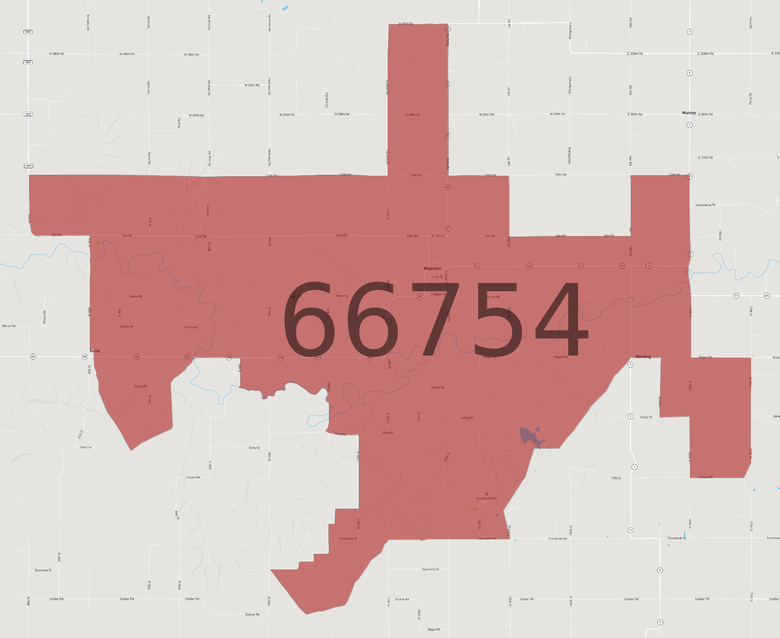 Zip Code 66754 - AtlasBig.com